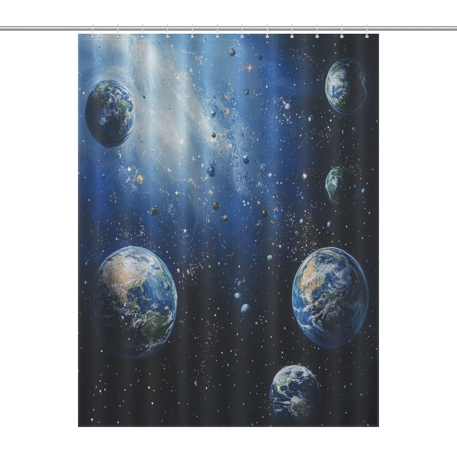 Starlit Sky Cloth Fabric Bathroom Decor Set with Hooks - Walmart.com