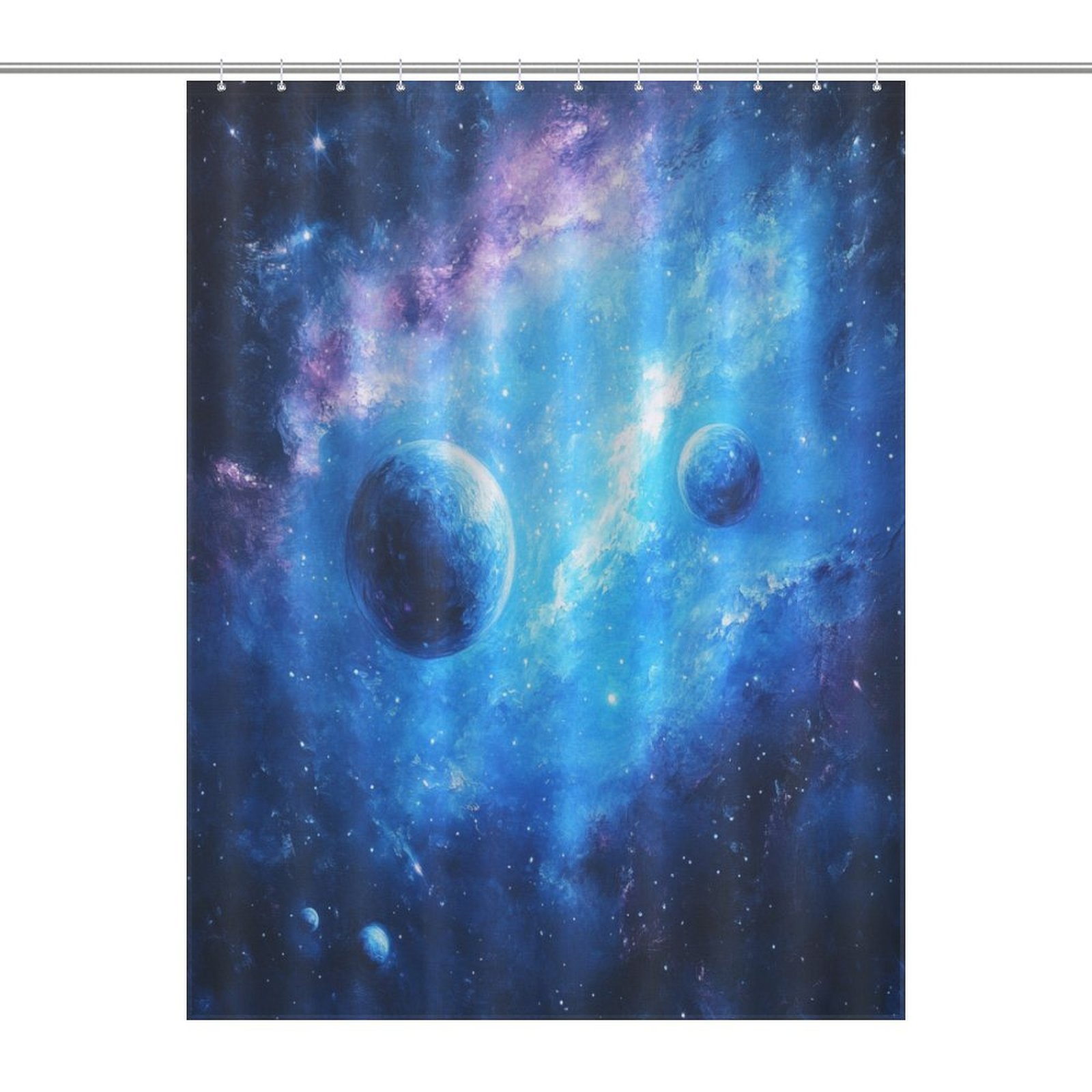Starlit Sky Cloth Fabric Bathroom Decor Set with Hooks - Walmart.com