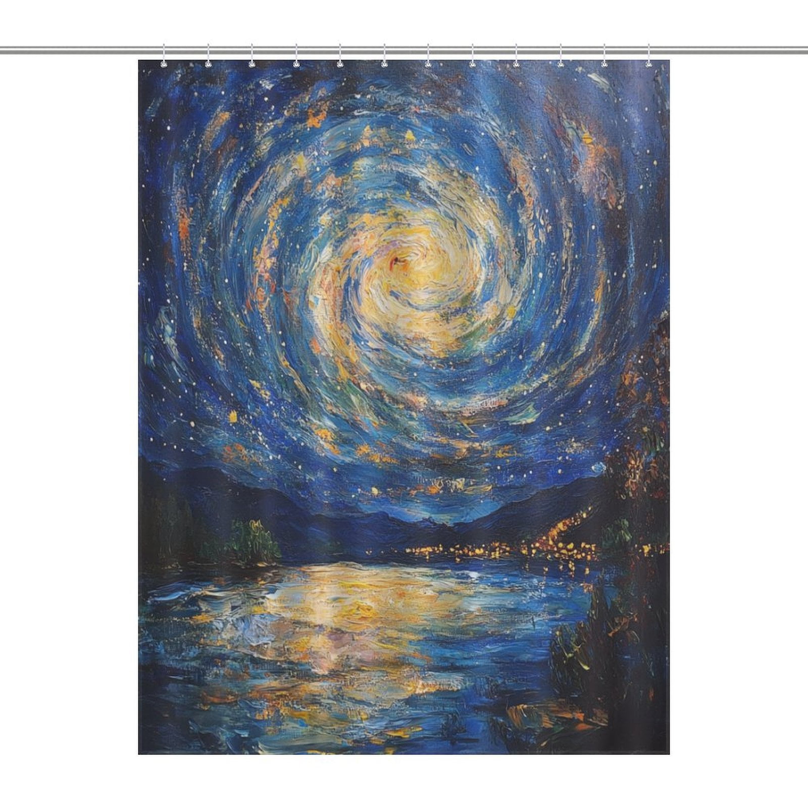 Starlit Sky Cloth Fabric Bathroom Decor Set with Hooks - Walmart.com