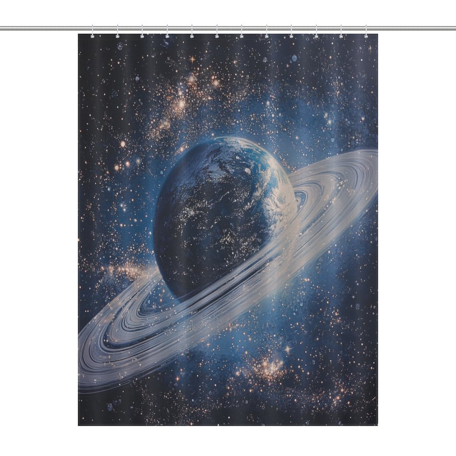 Starlit Sky Cloth Fabric Bathroom Decor Set with Hooks - Walmart.com