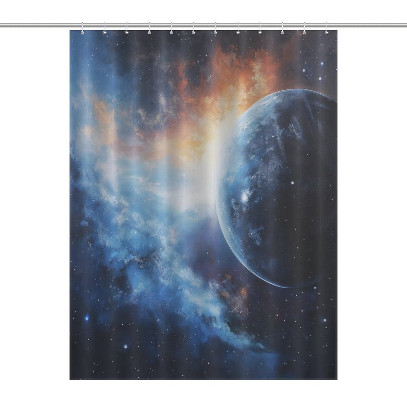 Starlit Sky Cloth Fabric Bathroom Decor Set with Hooks - Walmart.com