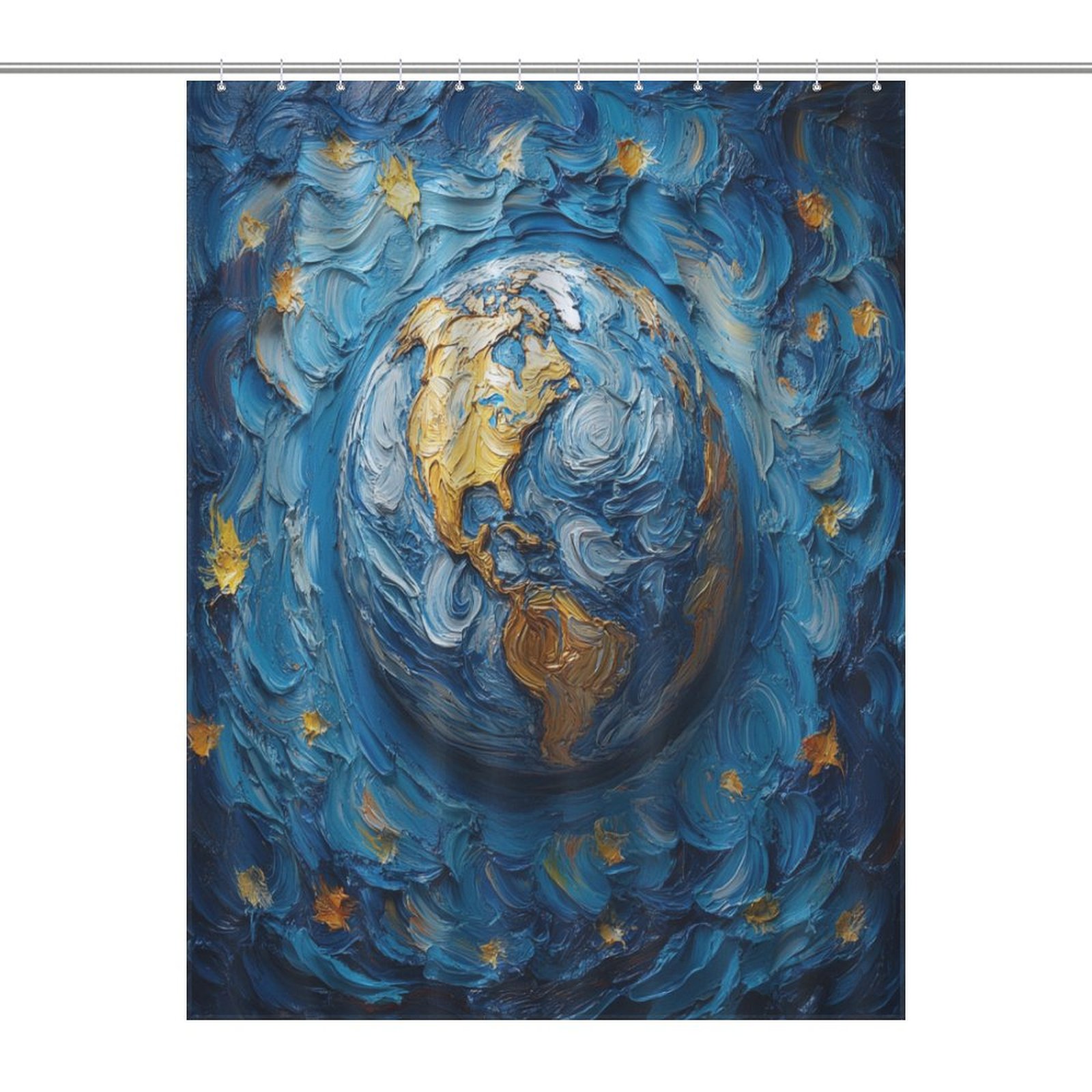 Starlit Sky Cloth Fabric Bathroom Decor Set with Hooks - Walmart.com