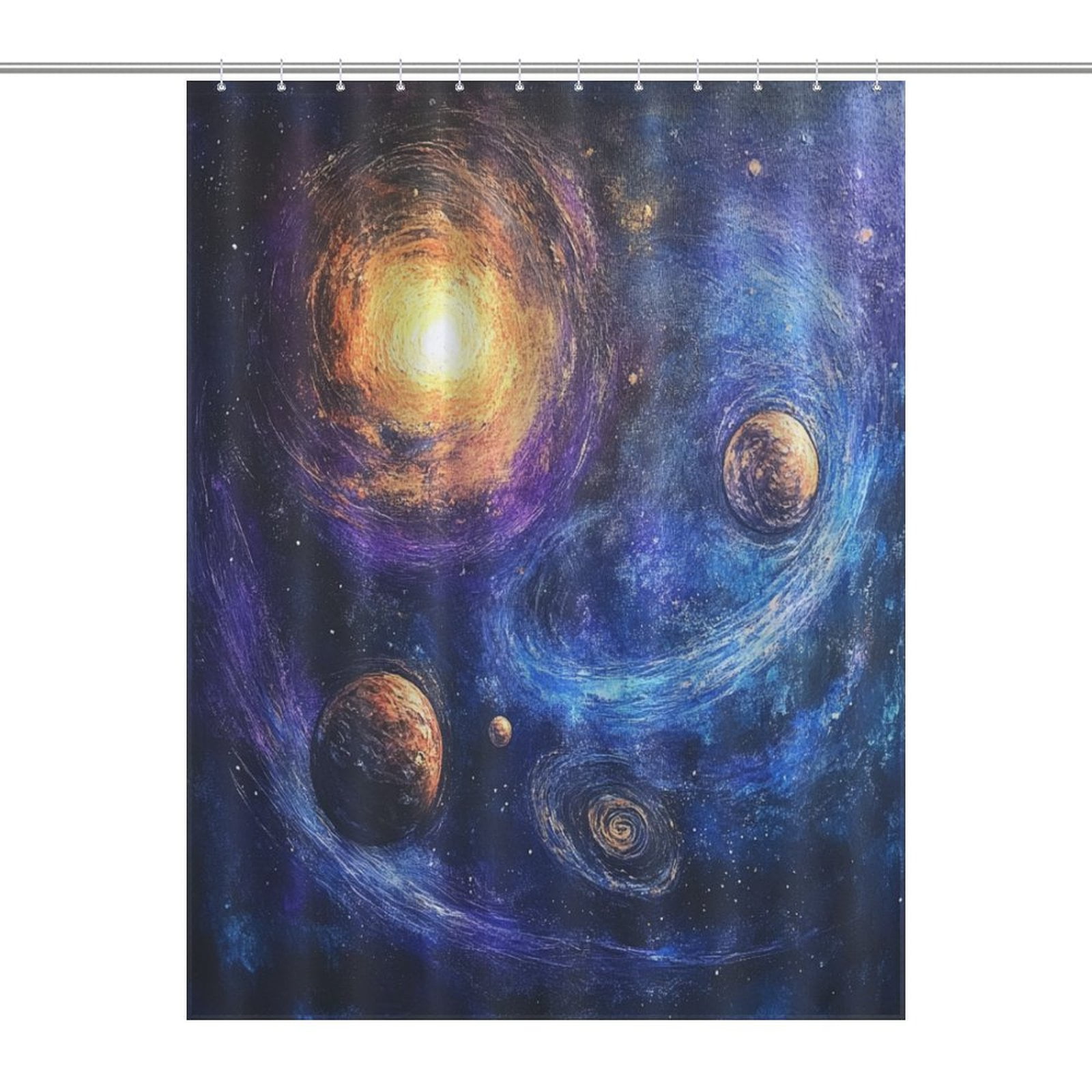 Starlit Sky Cloth Fabric Bathroom Decor Set with Hooks - Walmart.com