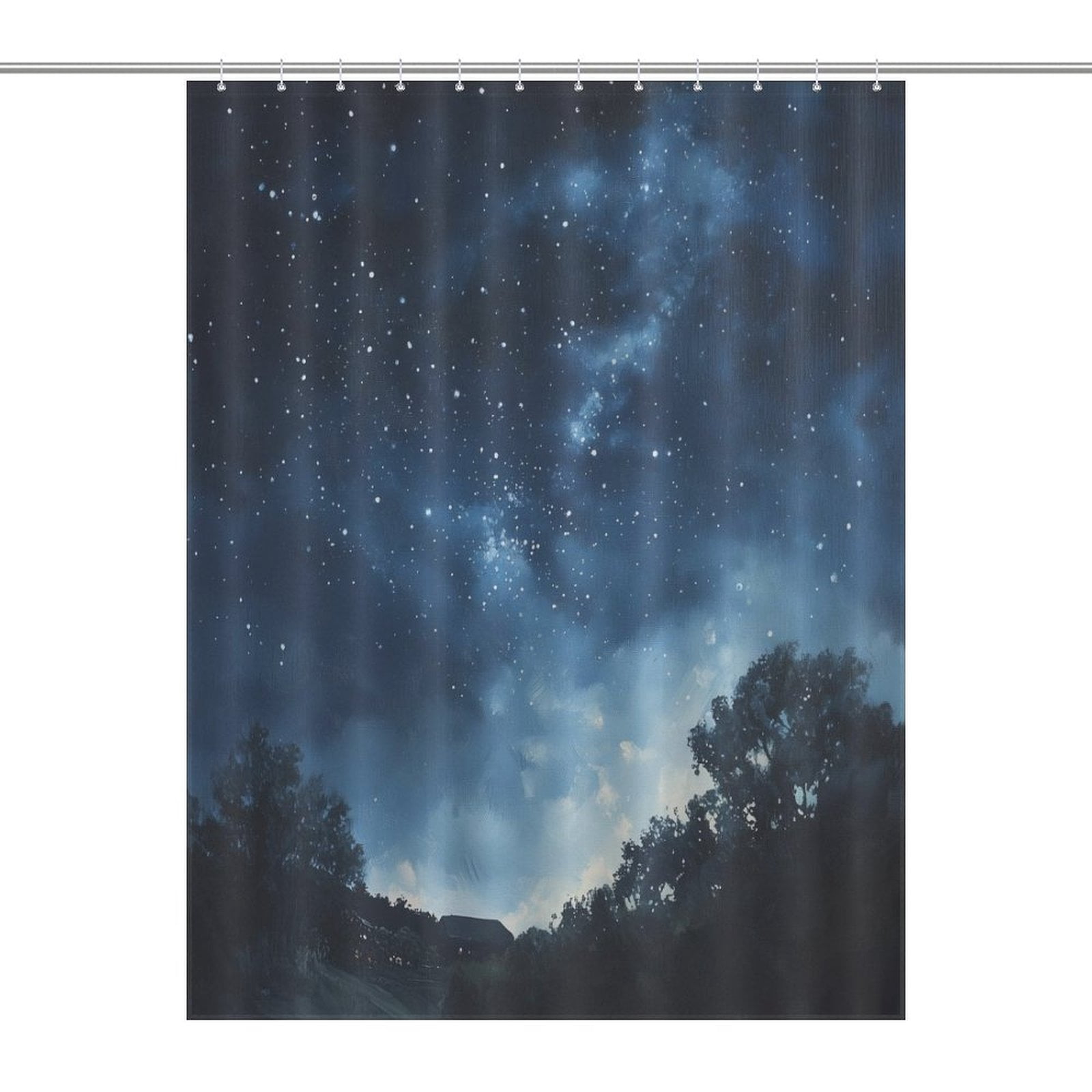 Starlit Sky Cloth Fabric Bathroom Decor Set with Hooks - Walmart.com