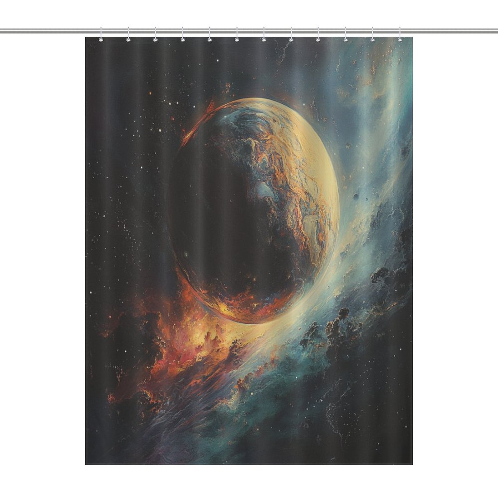 Starlit Sky Cloth Fabric Bathroom Decor Set with Hooks - Walmart.com