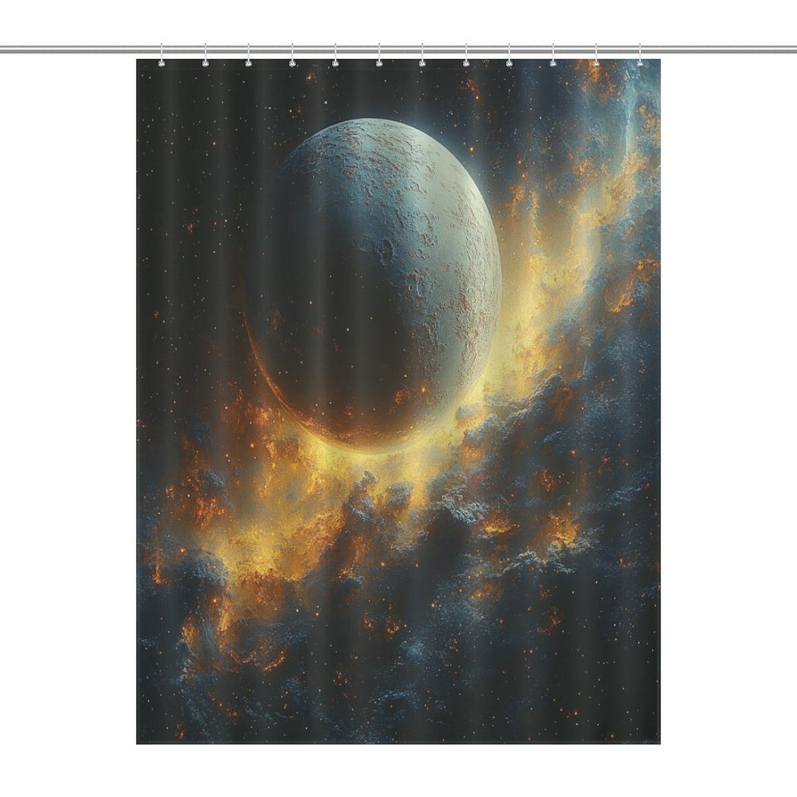 Starlit Sky Cloth Fabric Bathroom Decor Set with Hooks - Walmart.com
