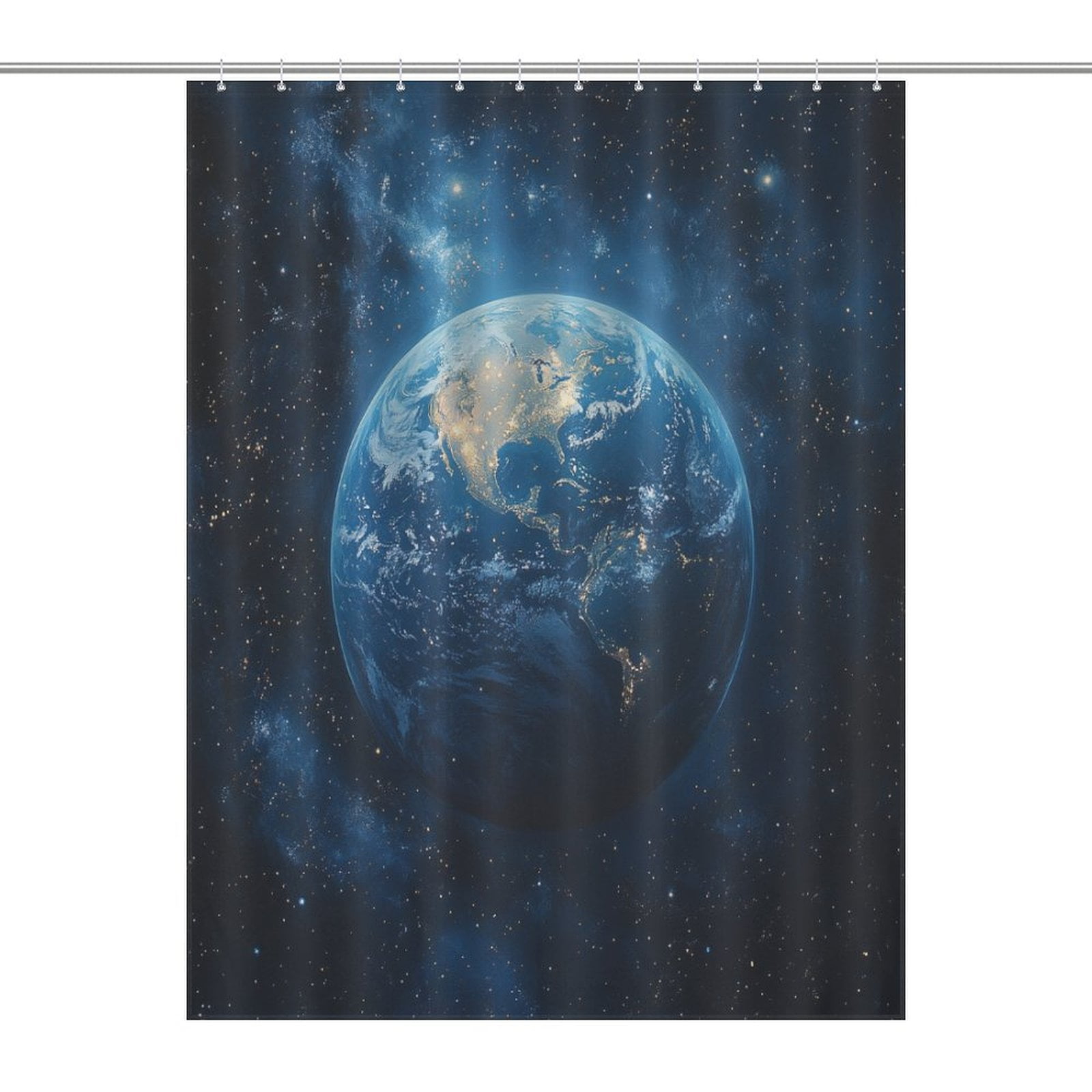 Starlit Sky Cloth Fabric Bathroom Decor Set with Hooks - Walmart.com