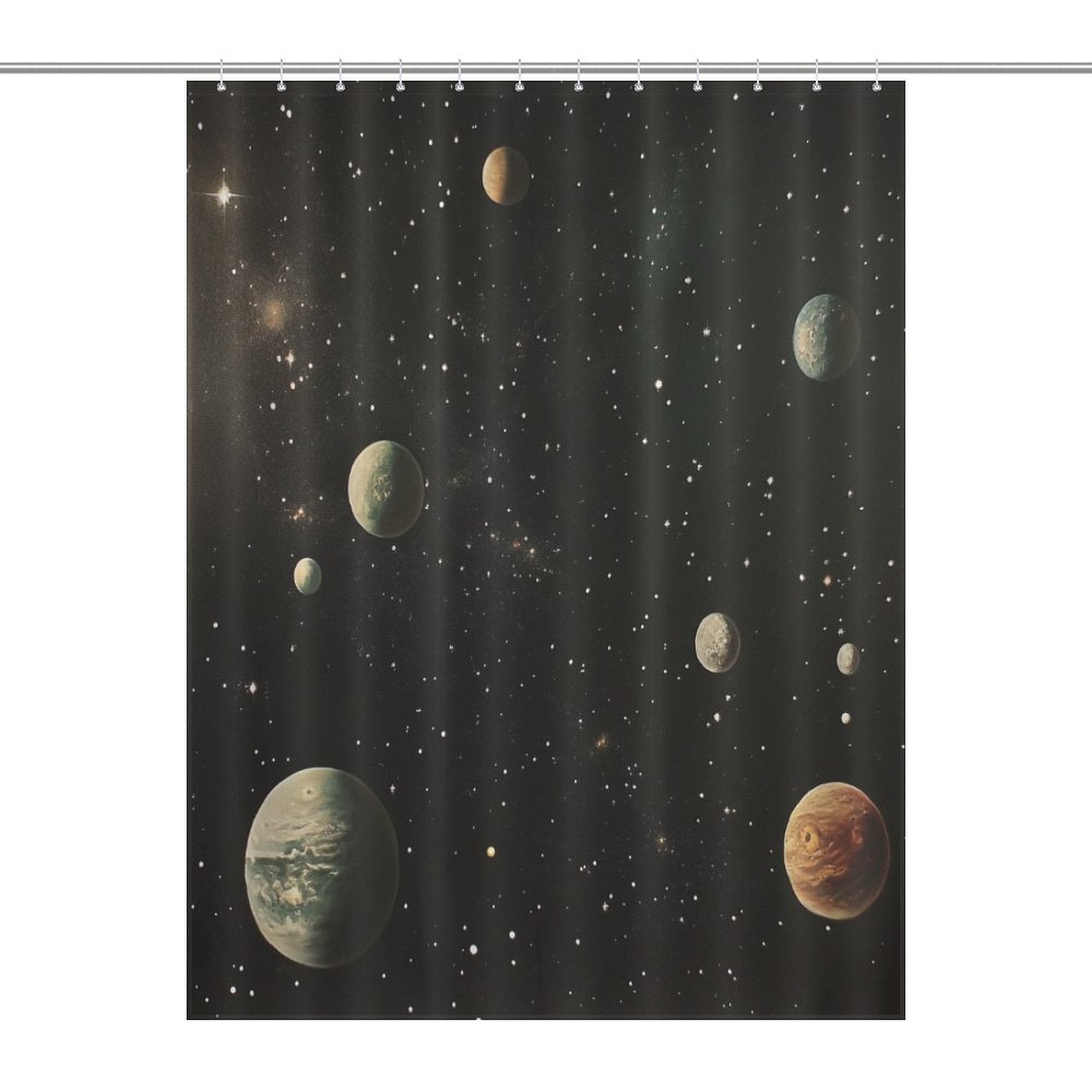 Starlit Sky Cloth Fabric Bathroom Decor Set with Hooks - Walmart.com