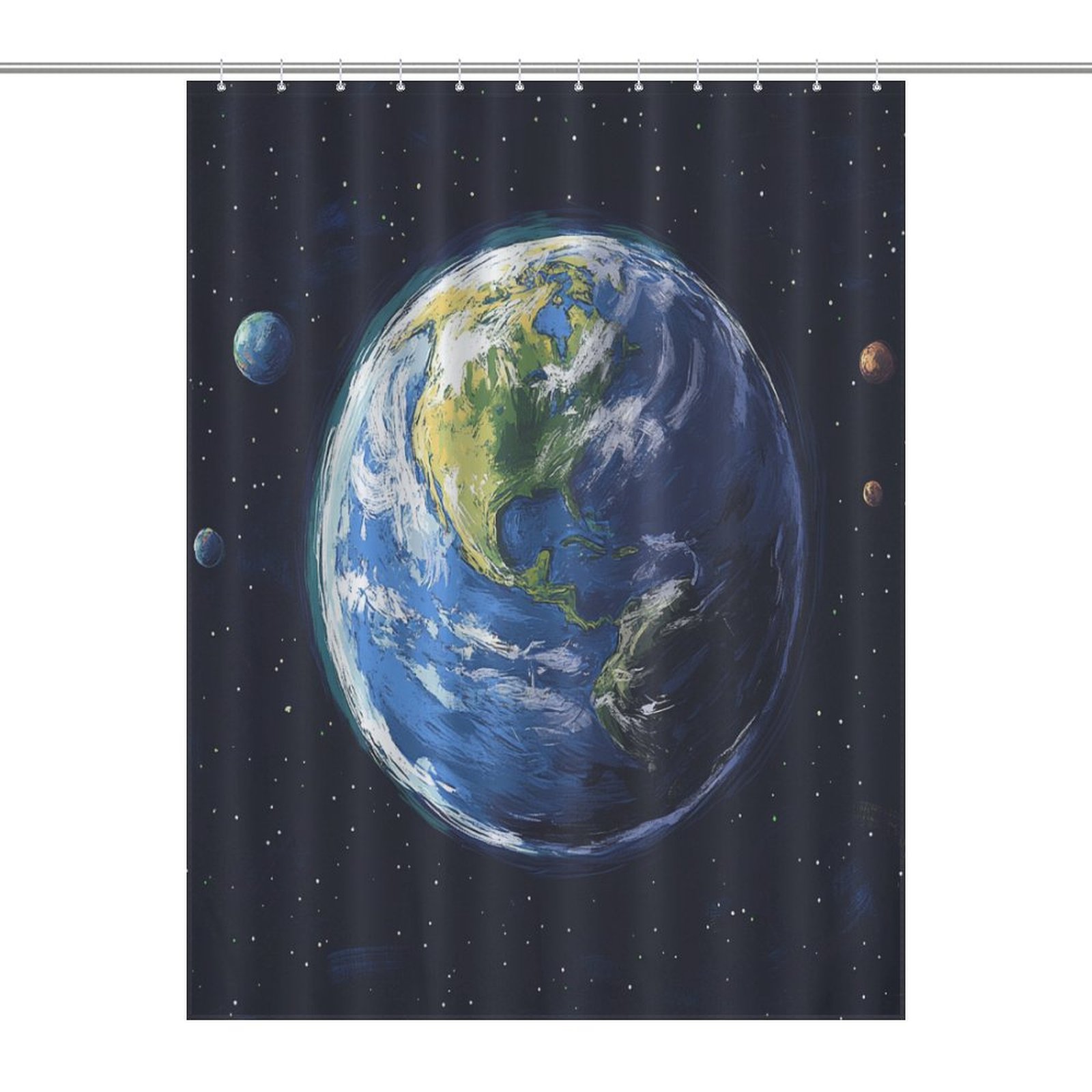 Starlit Sky Cloth Fabric Bathroom Decor Set with Hooks - Walmart.com