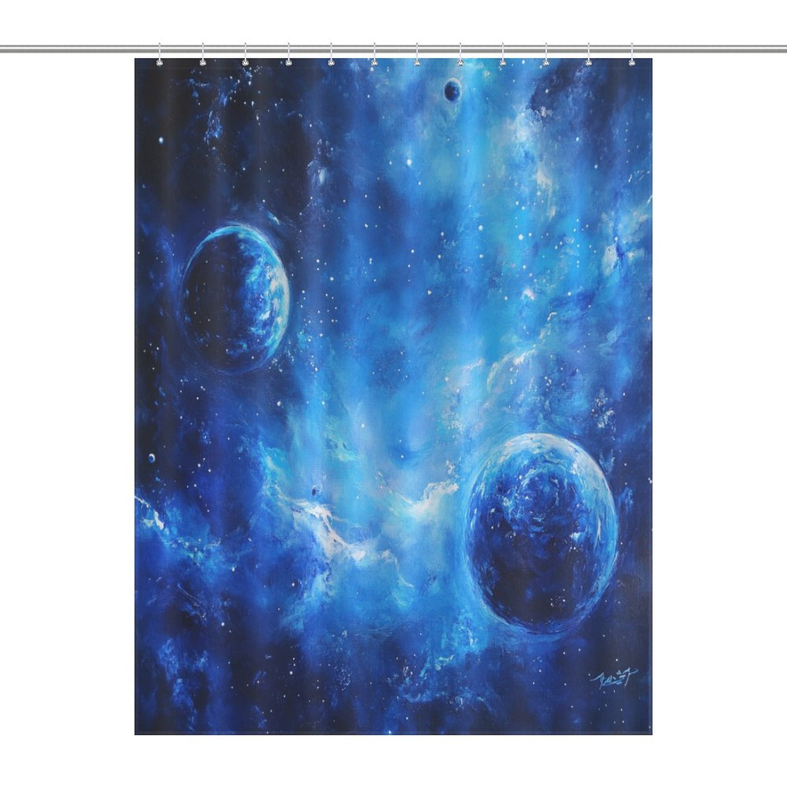 Starlit Sky Cloth Fabric Bathroom Decor Set with Hooks - Walmart.com