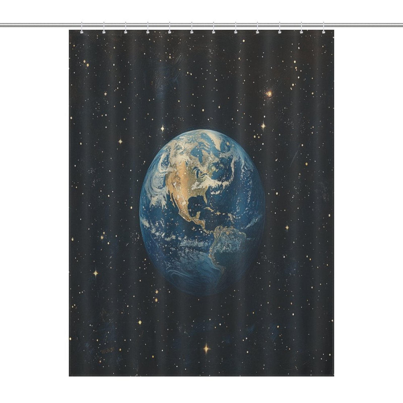 Starlit Sky Cloth Fabric Bathroom Decor Set with Hooks - Walmart.com