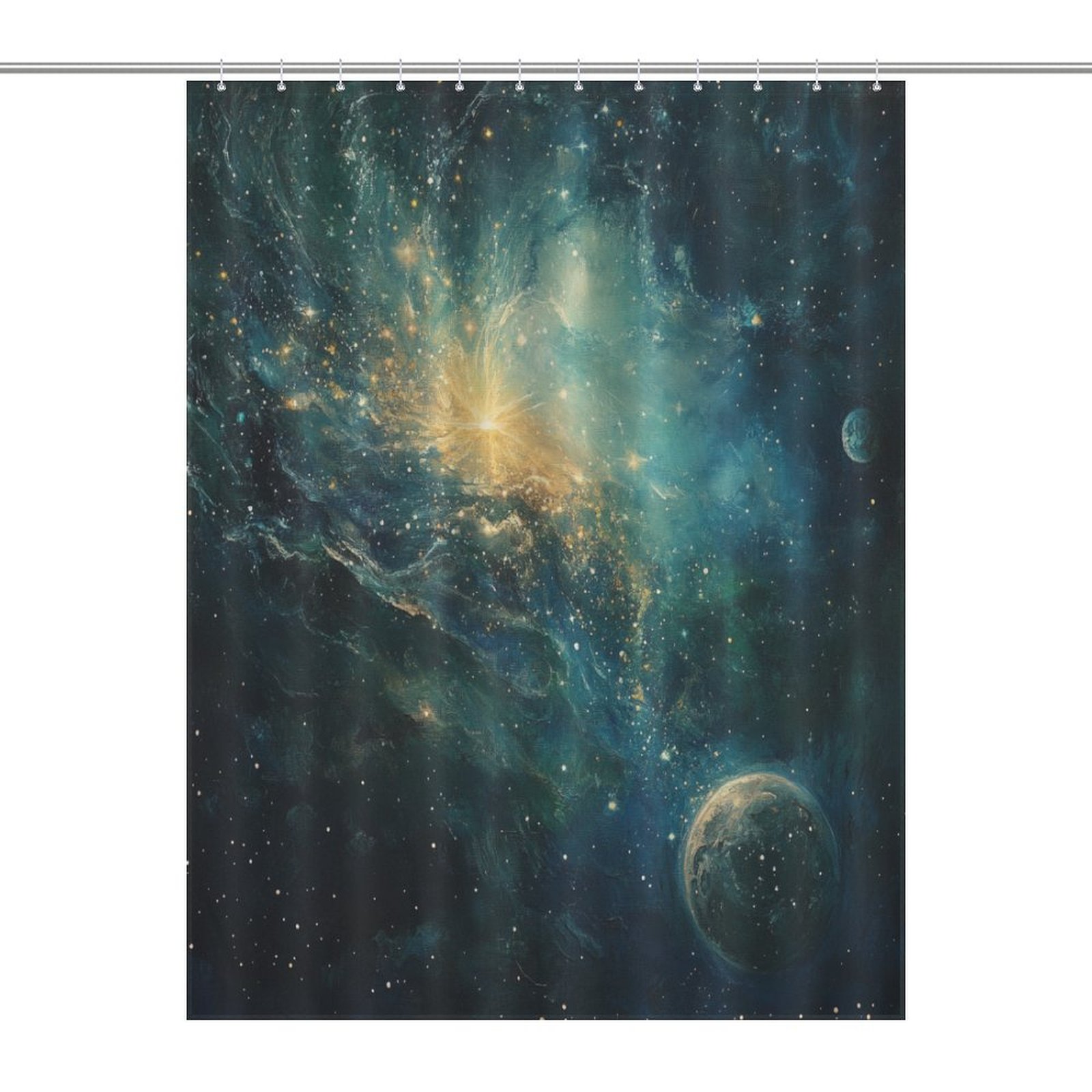 Starlit Sky Cloth Fabric Bathroom Decor Set with Hooks - Walmart.com