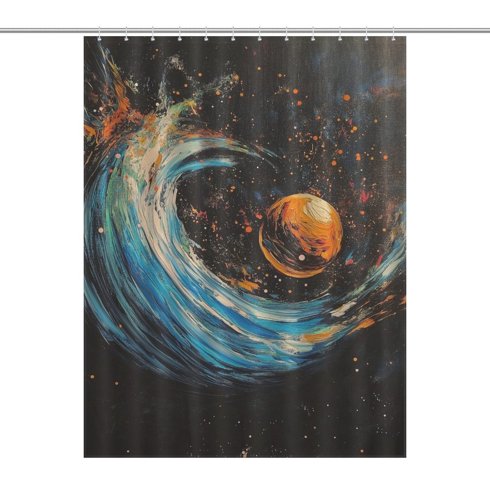 Starlit Sky Cloth Fabric Bathroom Decor Set with Hooks - Walmart.com