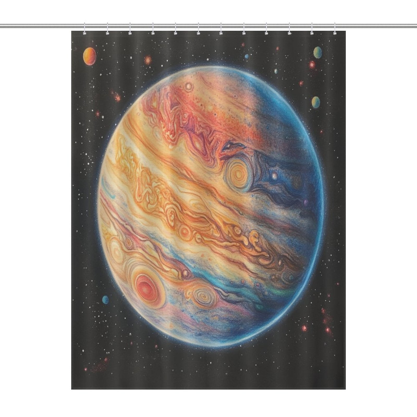 Starlit Sky Cloth Fabric Bathroom Decor Set with Hooks - Walmart.com