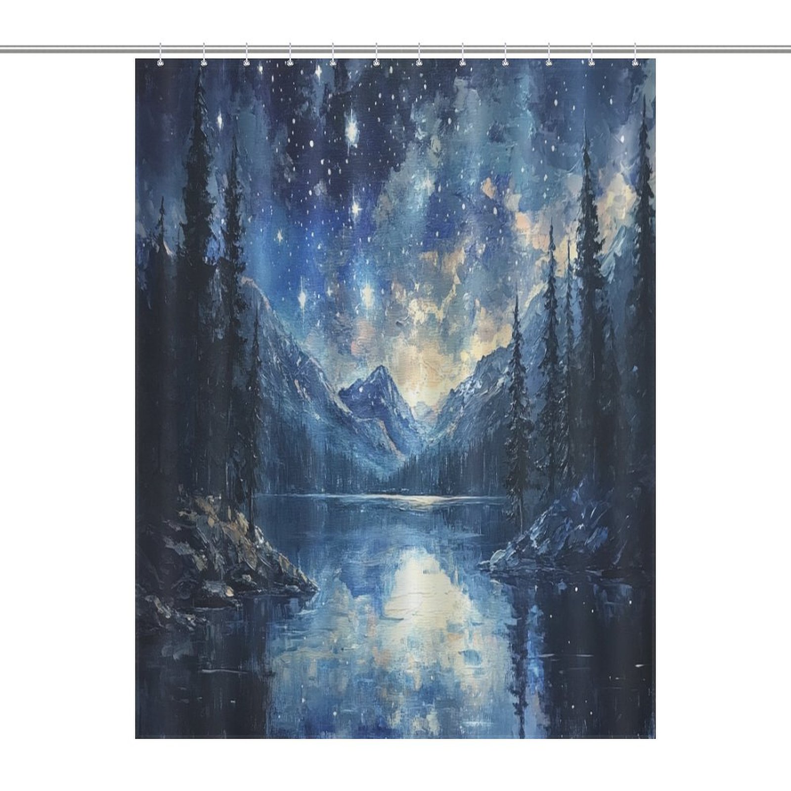 Starlit Sky Cloth Fabric Bathroom Decor Set with Hooks - Walmart.com