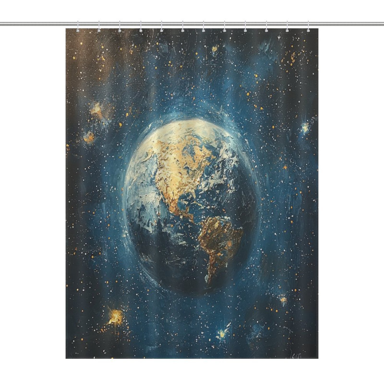 Starlit Sky Cloth Fabric Bathroom Decor Set with Hooks - Walmart.com