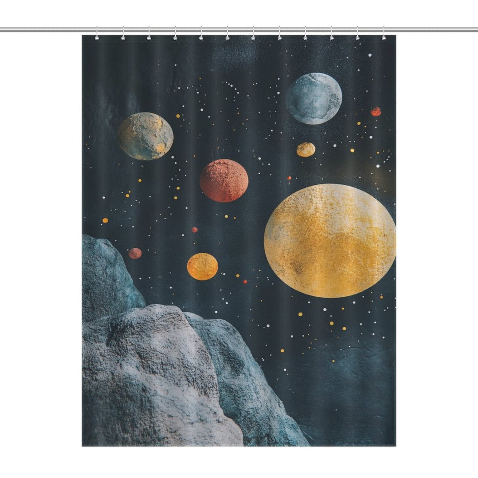 Starlit Sky Cloth Fabric Bathroom Decor Set with Hooks - Walmart.com
