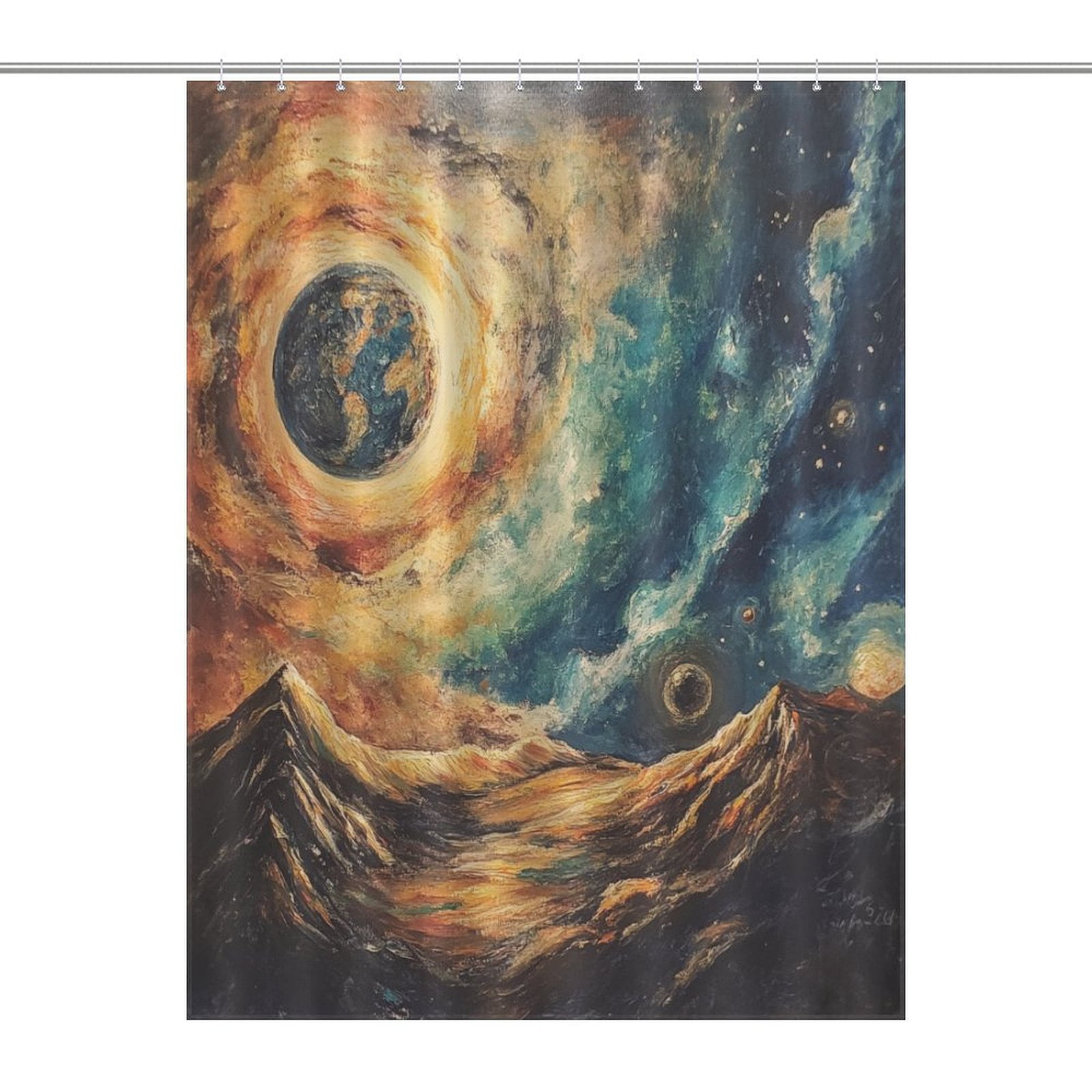 Starlit Sky Cloth Fabric Bathroom Decor Set with Hooks - Walmart.com