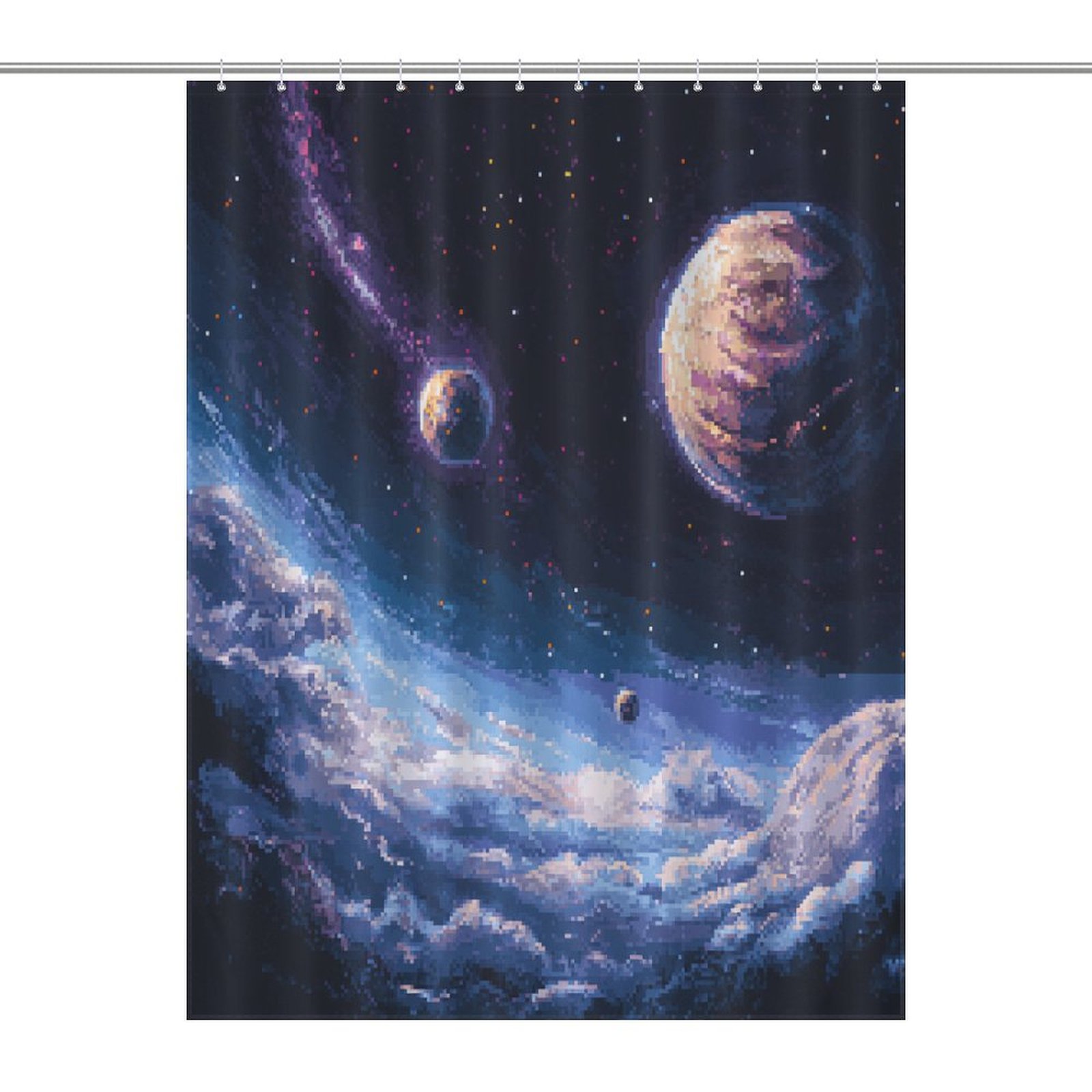 Starlit Sky Cloth Fabric Bathroom Decor Set with Hooks - Walmart.com