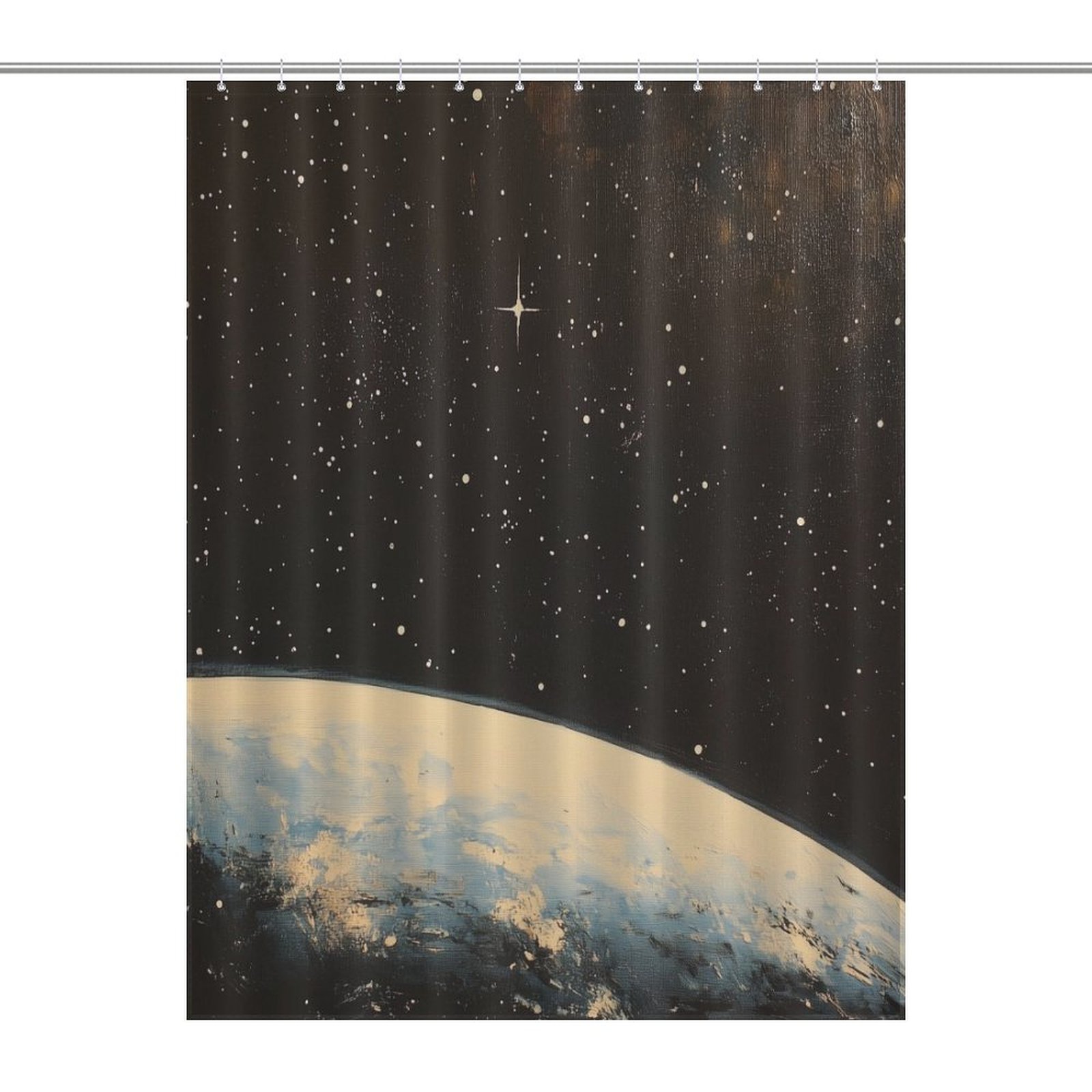 Starlit Sky Cloth Fabric Bathroom Decor Set with Hooks - Walmart.com