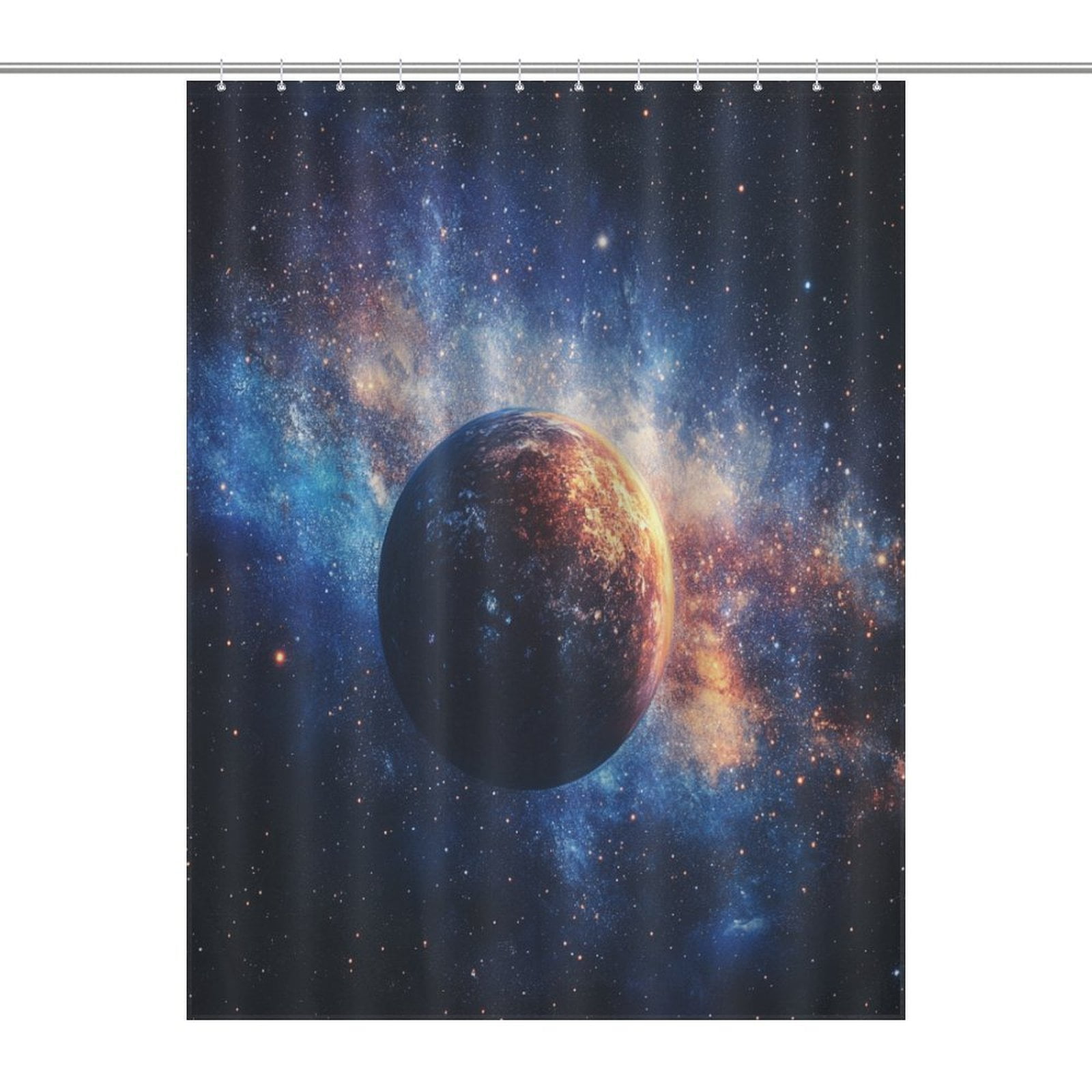 Starlit Sky Cloth Fabric Bathroom Decor Set with Hooks - Walmart.com