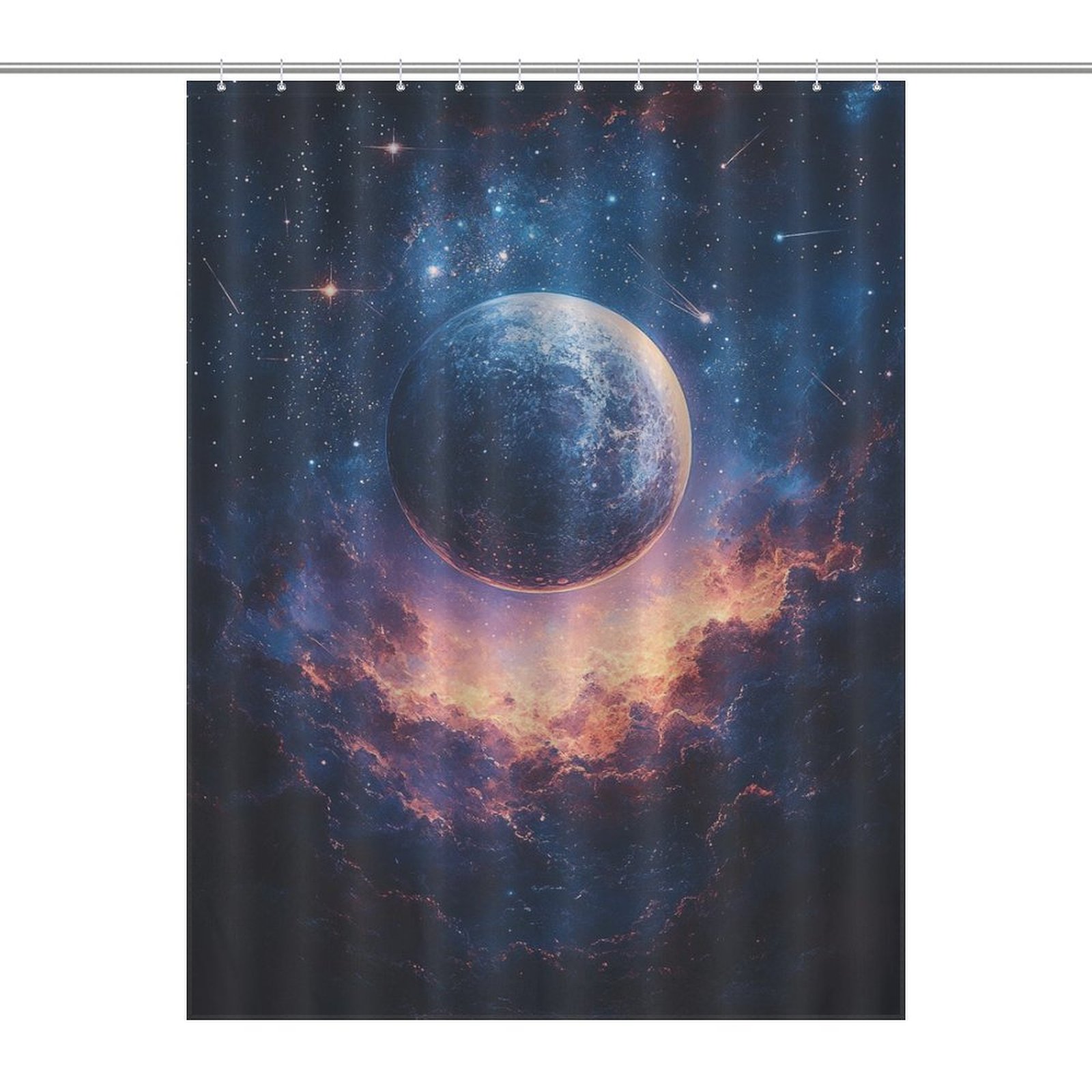 Starlit Sky Cloth Fabric Bathroom Decor Set with Hooks - Walmart.com