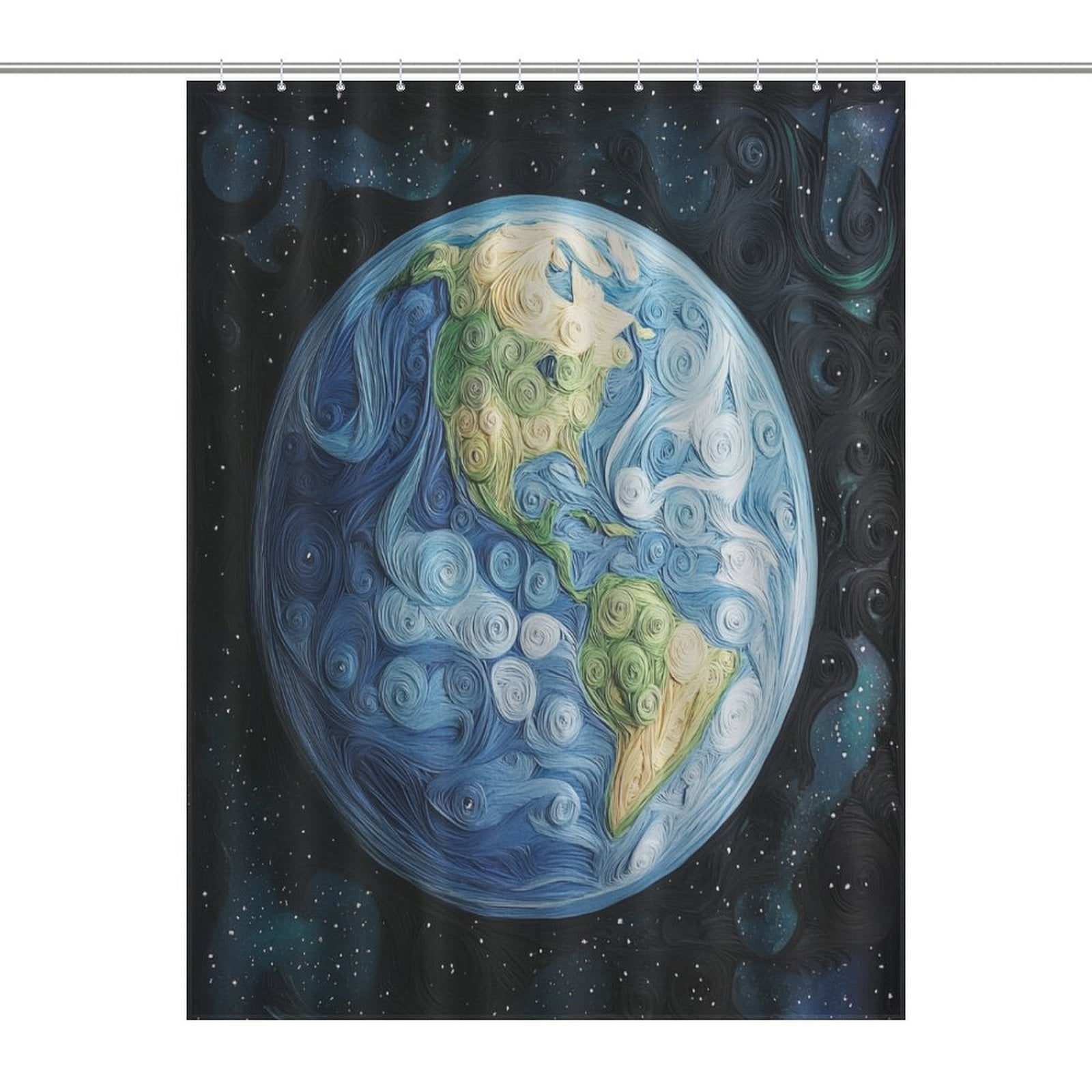 Starlit Sky Cloth Fabric Bathroom Decor Set with Hooks - Walmart.com