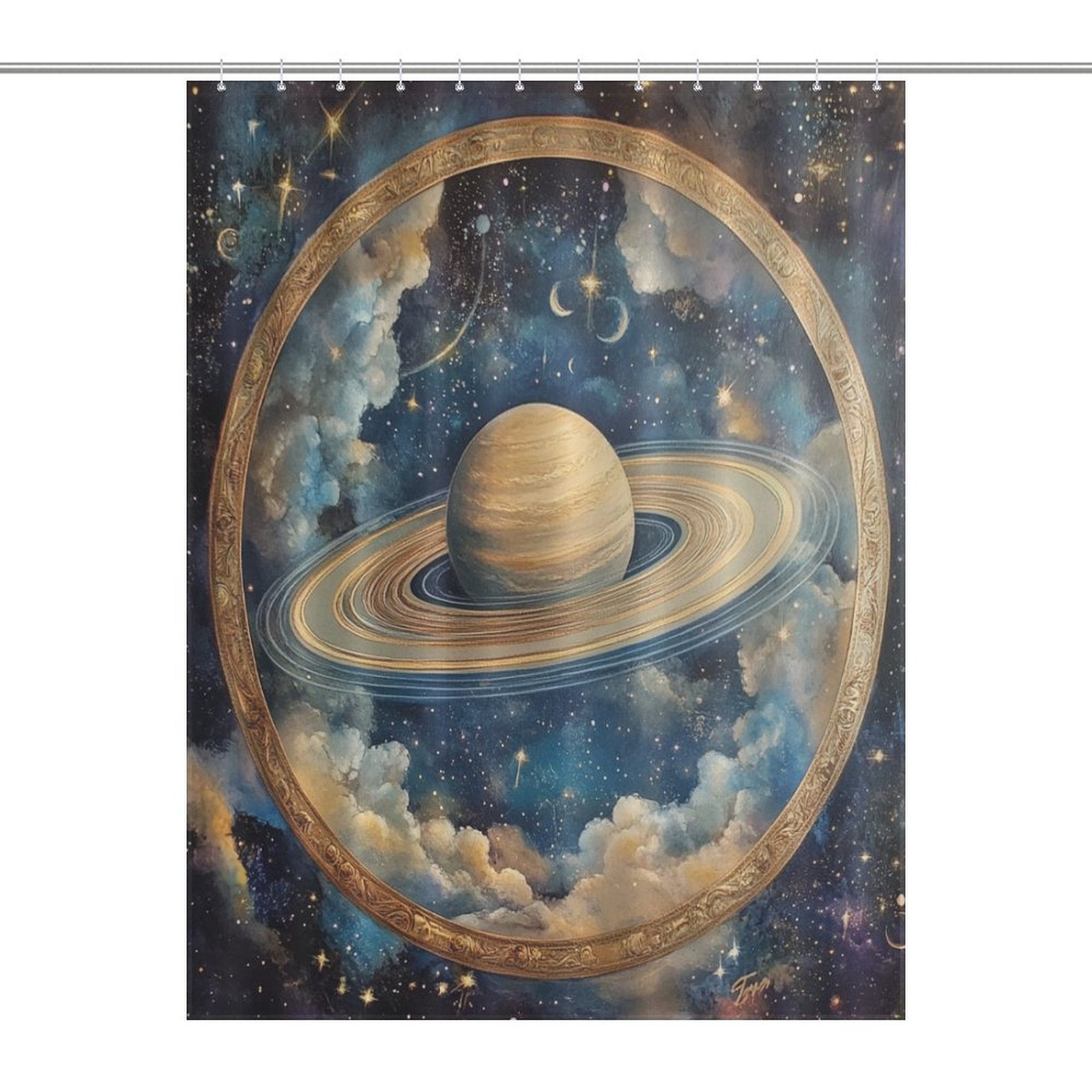 Starlit Sky Cloth Fabric Bathroom Decor Set with Hooks - Walmart.com