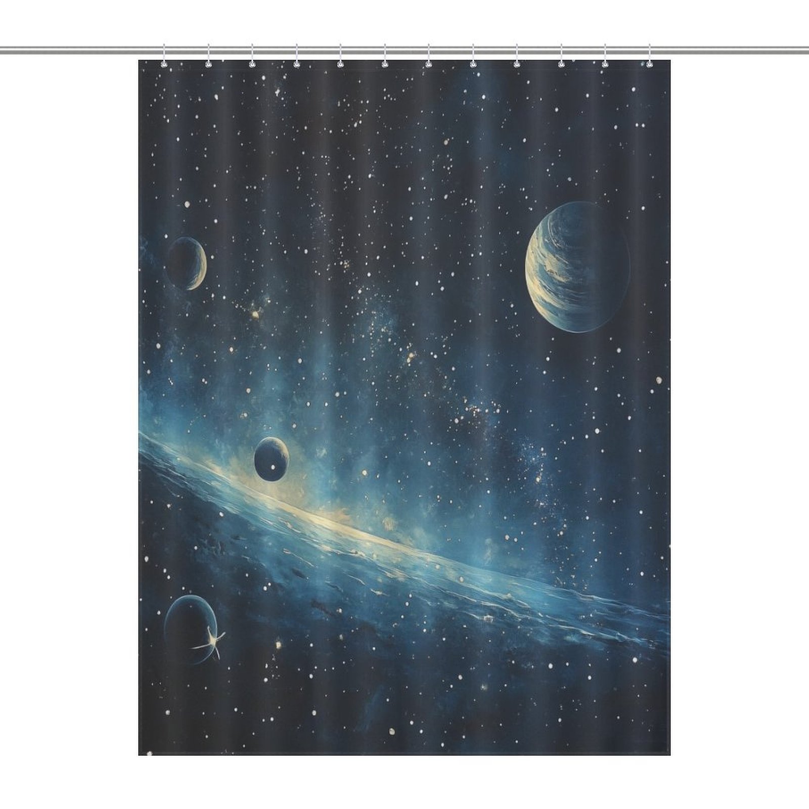 Starlit Sky Cloth Fabric Bathroom Decor Set with Hooks - Walmart.com