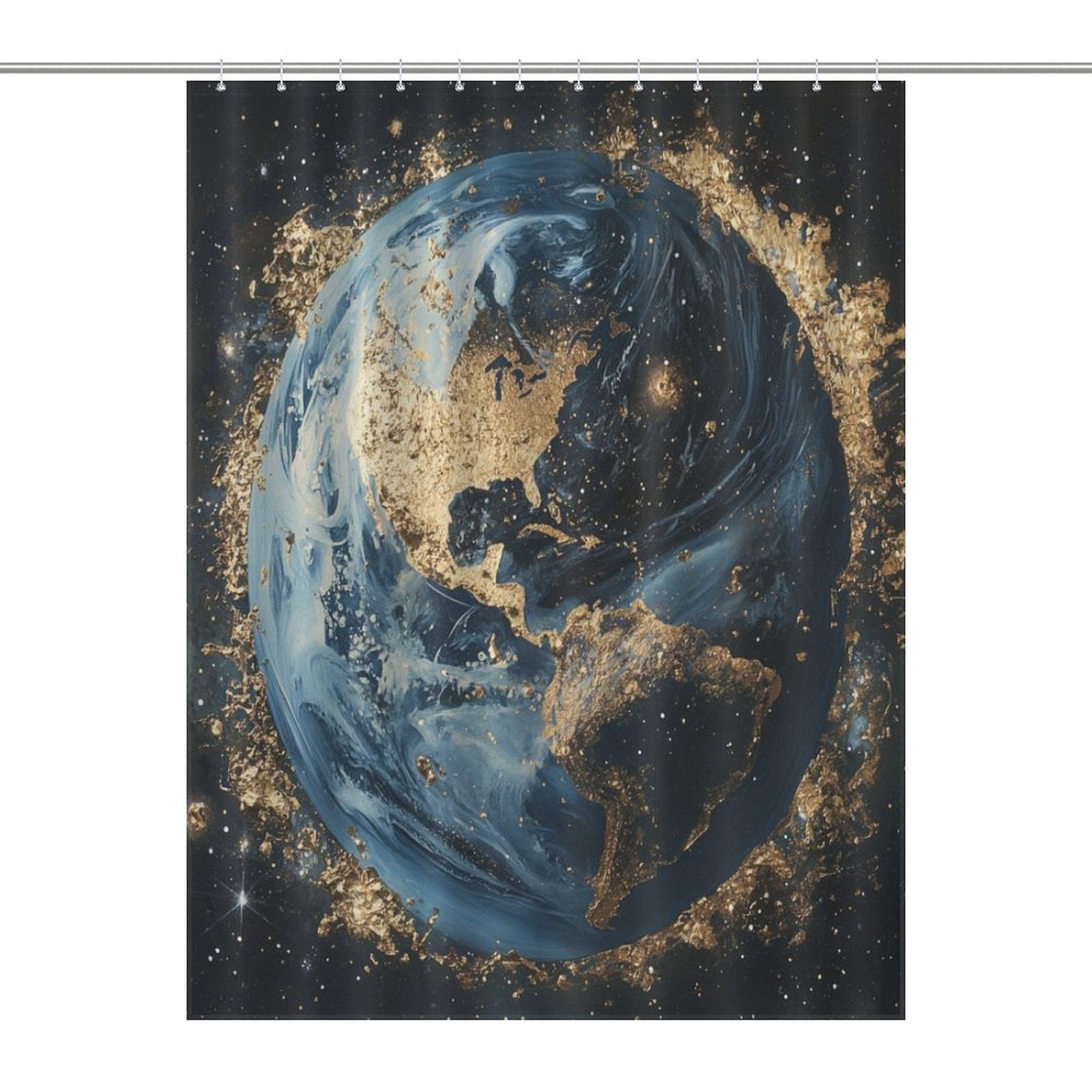 Starlit Sky Cloth Fabric Bathroom Decor Set with Hooks - Walmart.com