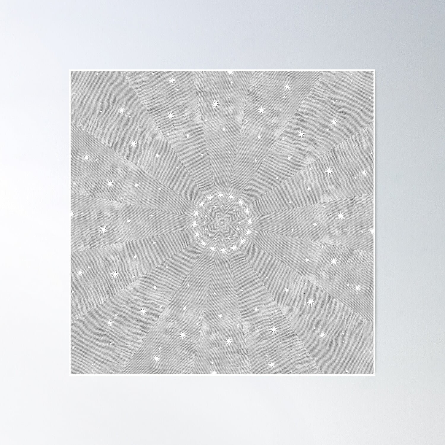 Starlit Sky Engraving Poster Wall Art, Modern Wall Decor, 24x24 ...