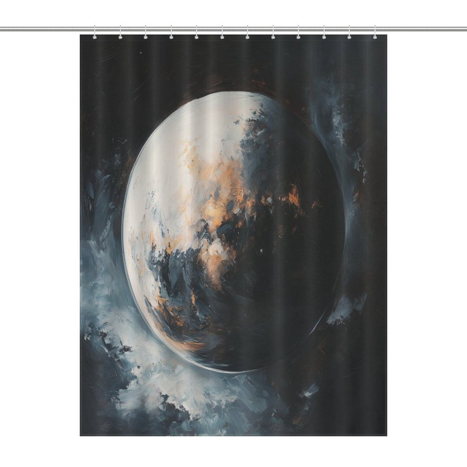 Starlit Sky Shower Curtain , Enchanted Forest Scenic Bathroom Decor ...