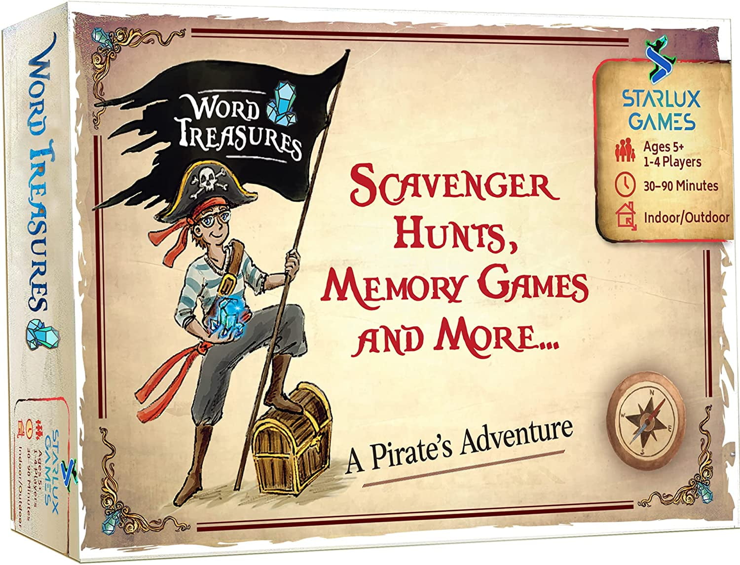 Starlux Games Word Treasures: Scavenger Educational Hunt Word Pirate ...
