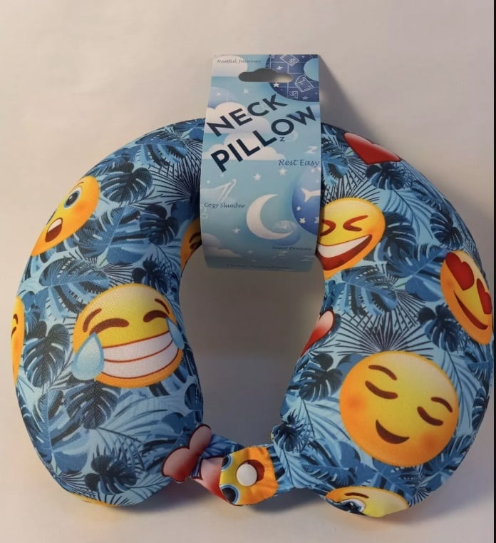 Starmaker Emoji Airplane Travel Neck Pillow - Walmart.com