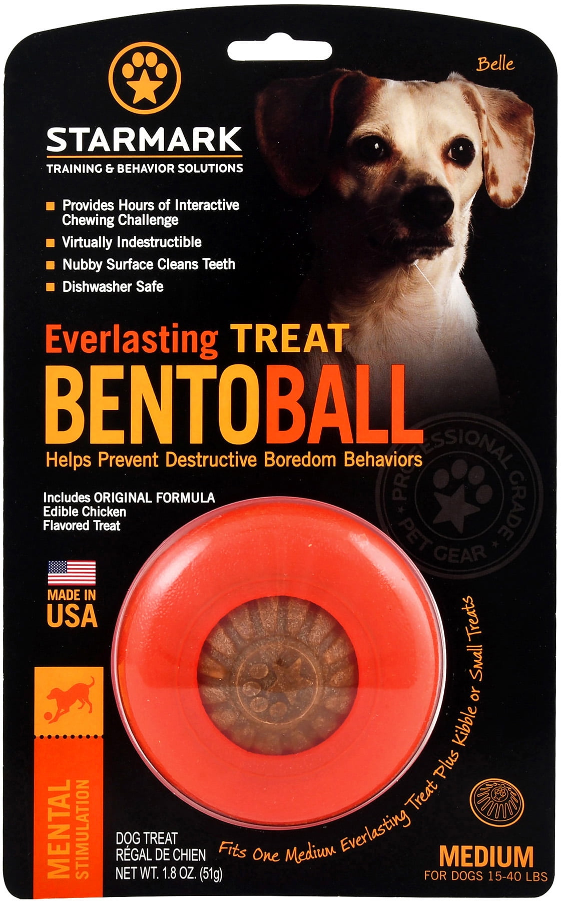 Starmark Bento Ball Dog Toy Orange, 1 Count / Medium - Walmart.com