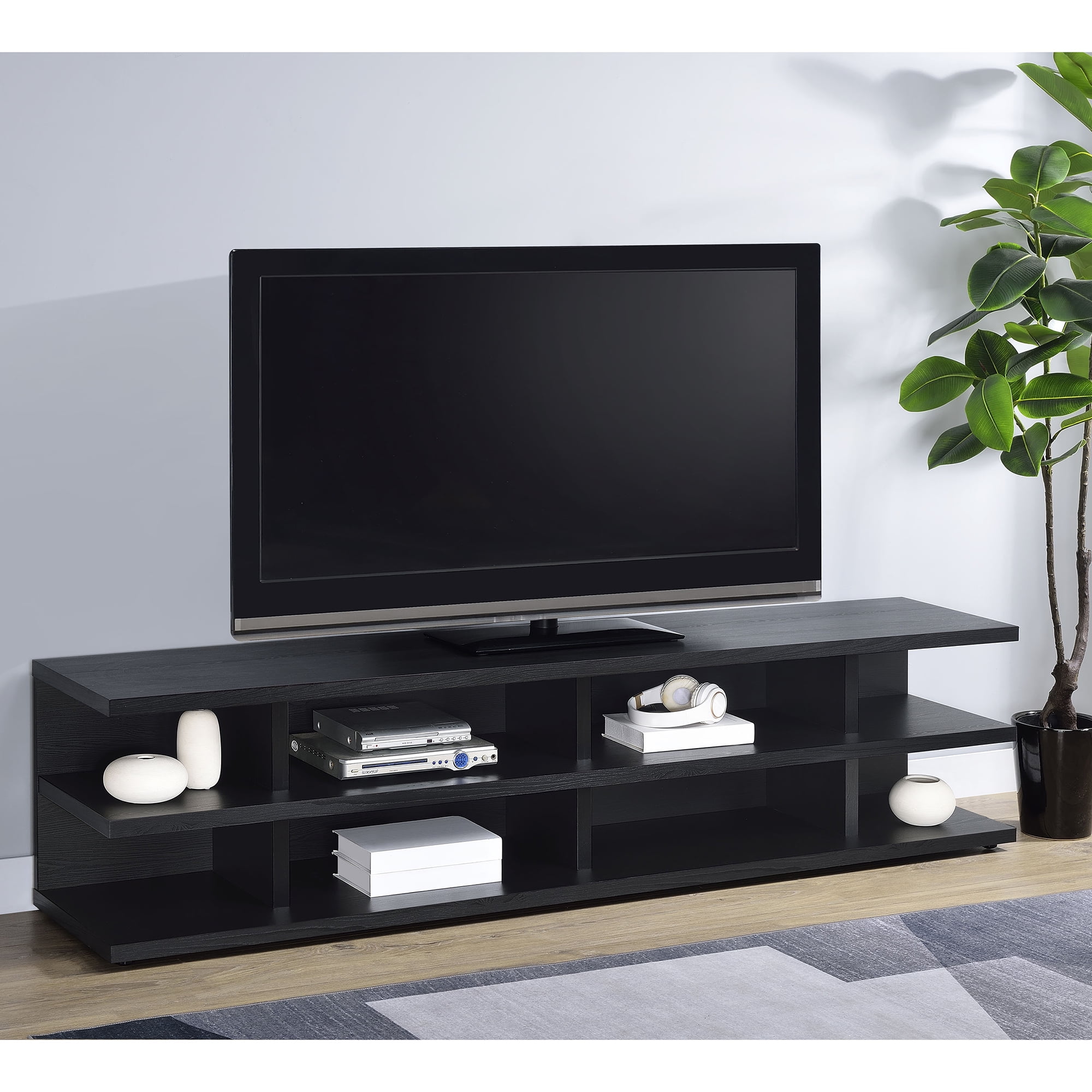 Starnes Black 78-inch 2-tier TV Stand - Walmart.com