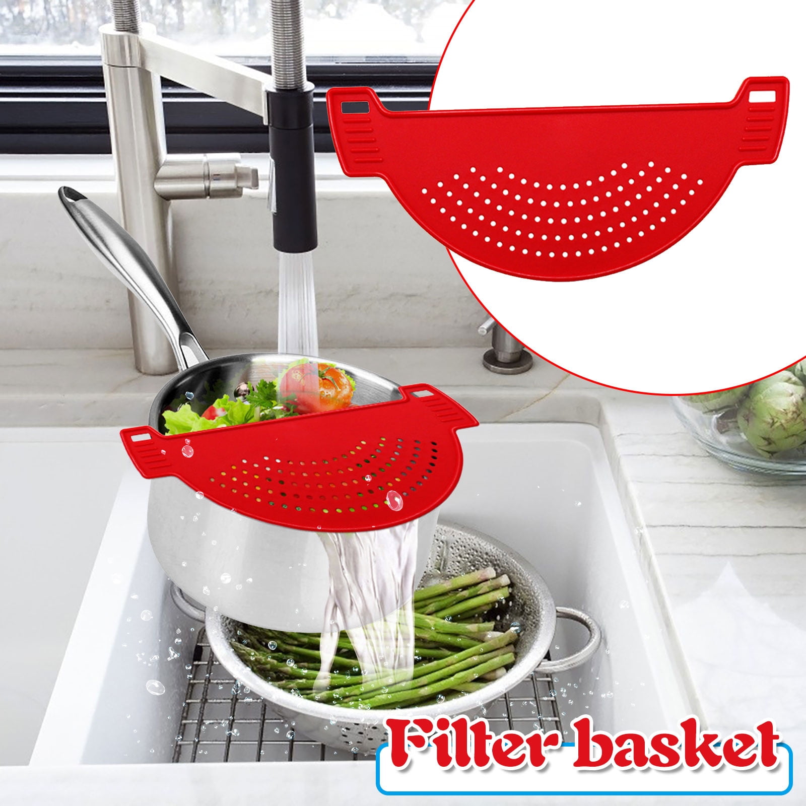 Staron under $5 Silicone Anti-Spill Pot Drainer with Locking Clips 28 ...