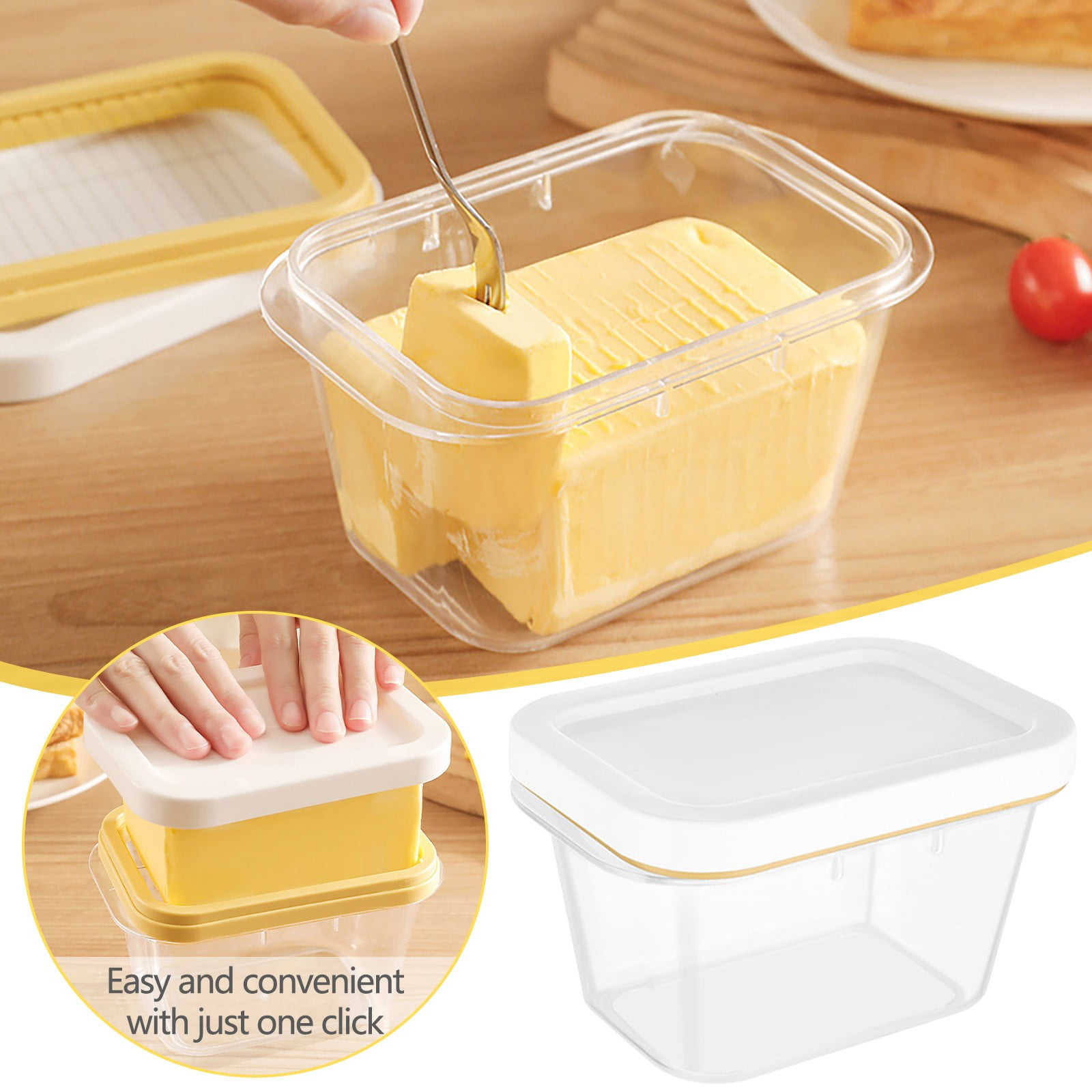 ZZkhGO Butter Cutting Storage Box, Refrigerator Cheese Storage ...