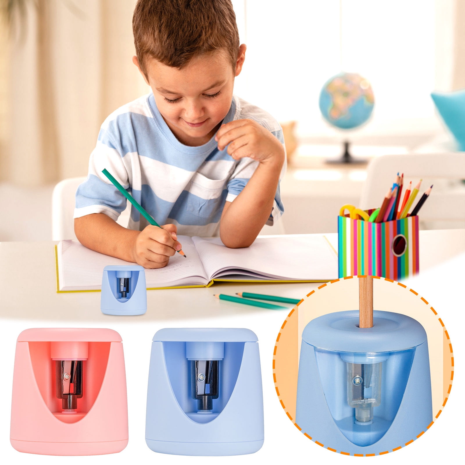 Staron Colored Pencil Sharpener (Blue), Pencil Sharpener Small Electric ...