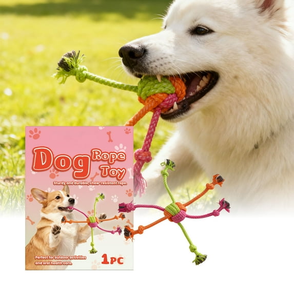 ZZkhGO Interactive Pet Rope Knot Toy, Chew Resistant Dog Toy, Dental ...