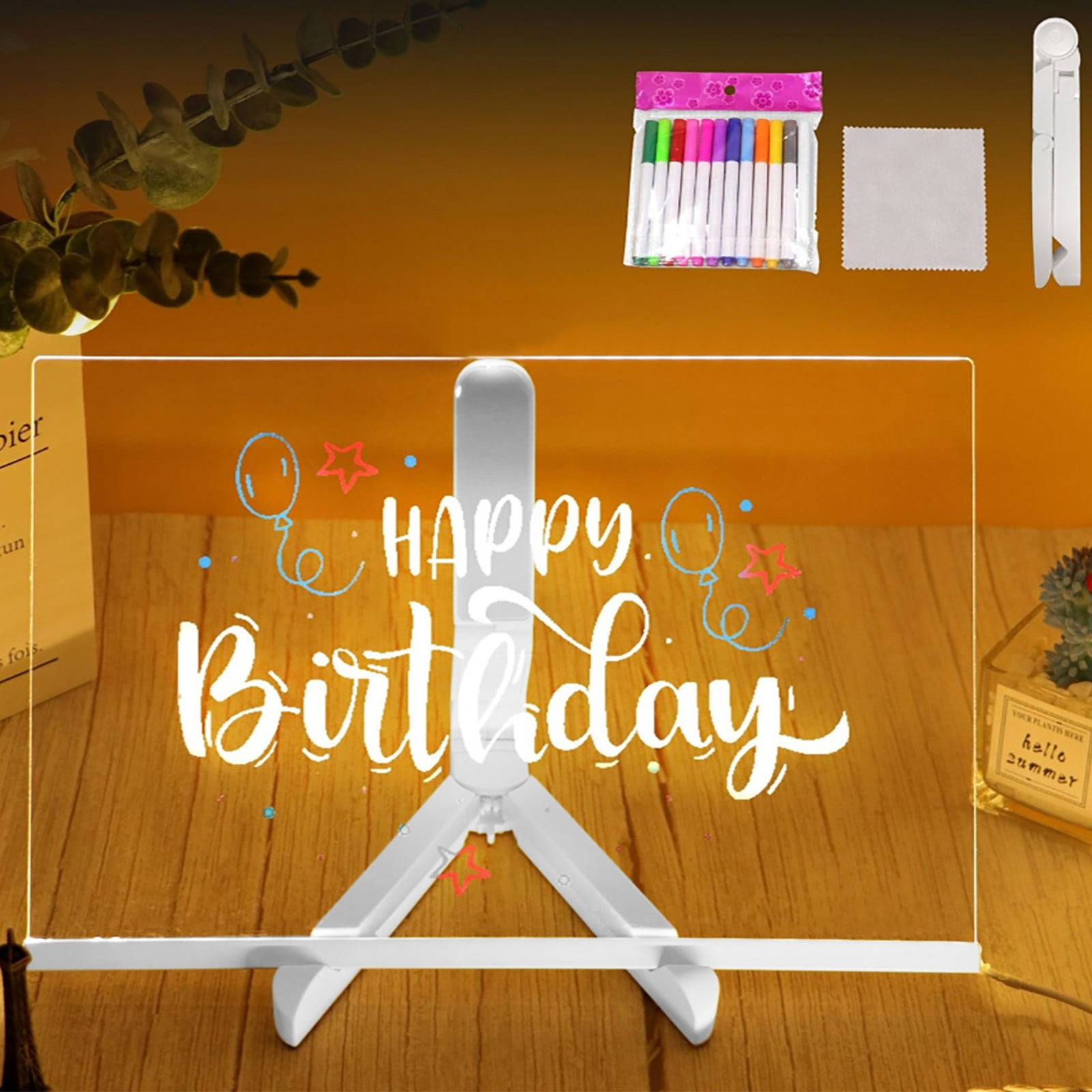 Staron LED Note Board with Colors, Clear Light up LED Acrylic Message ...