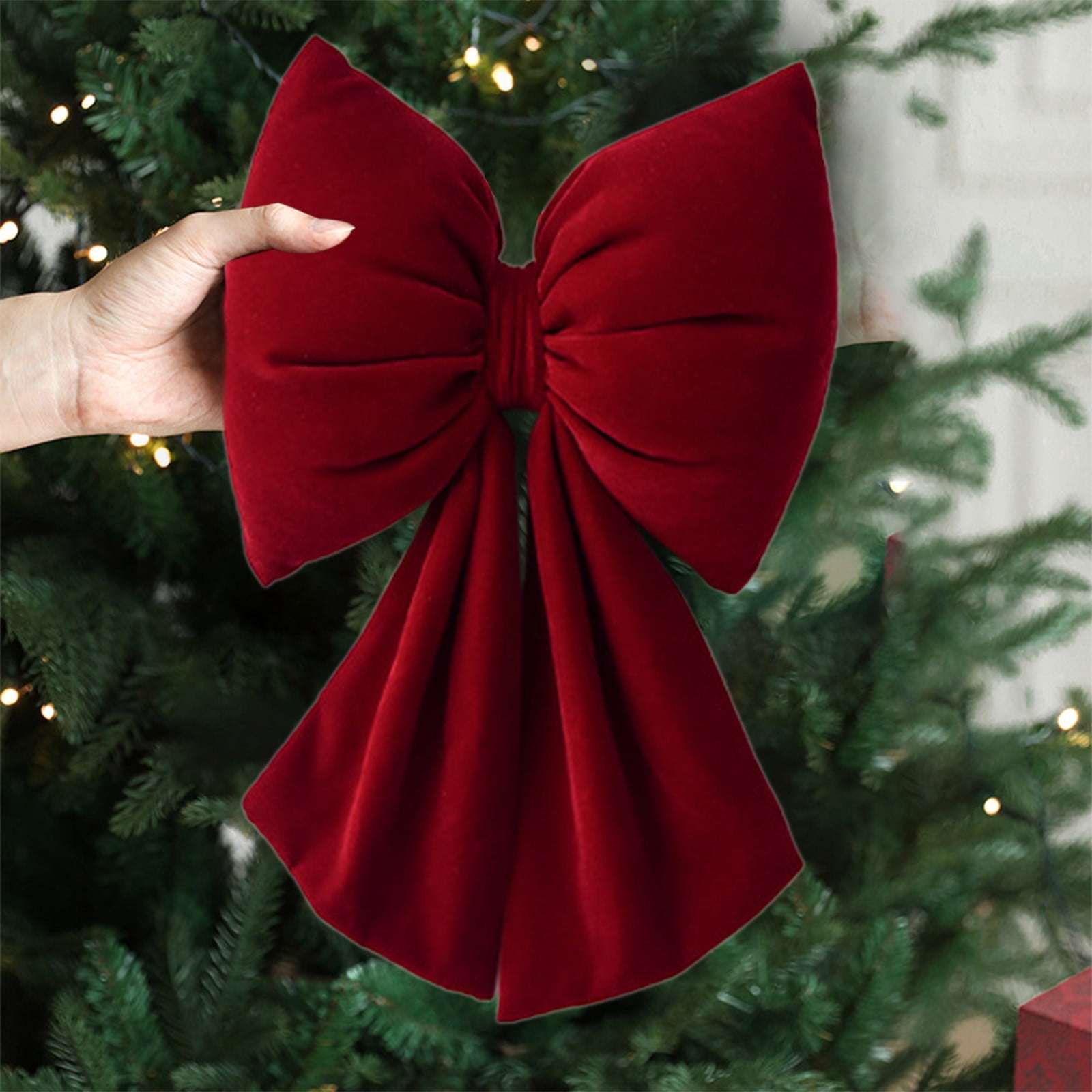 Staron Red Christmas Bows Christmas Tree Decorations Outdoor, 12”x7 ...