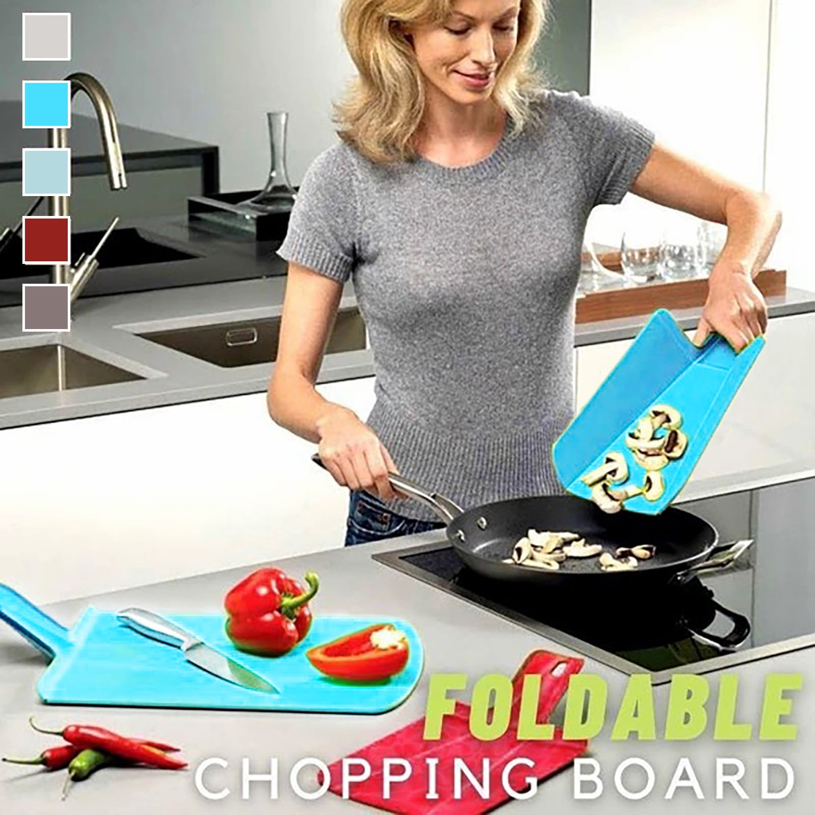 Staron Small Cutting Board (Dark Blue), Foldable Cutting Board Multi ...