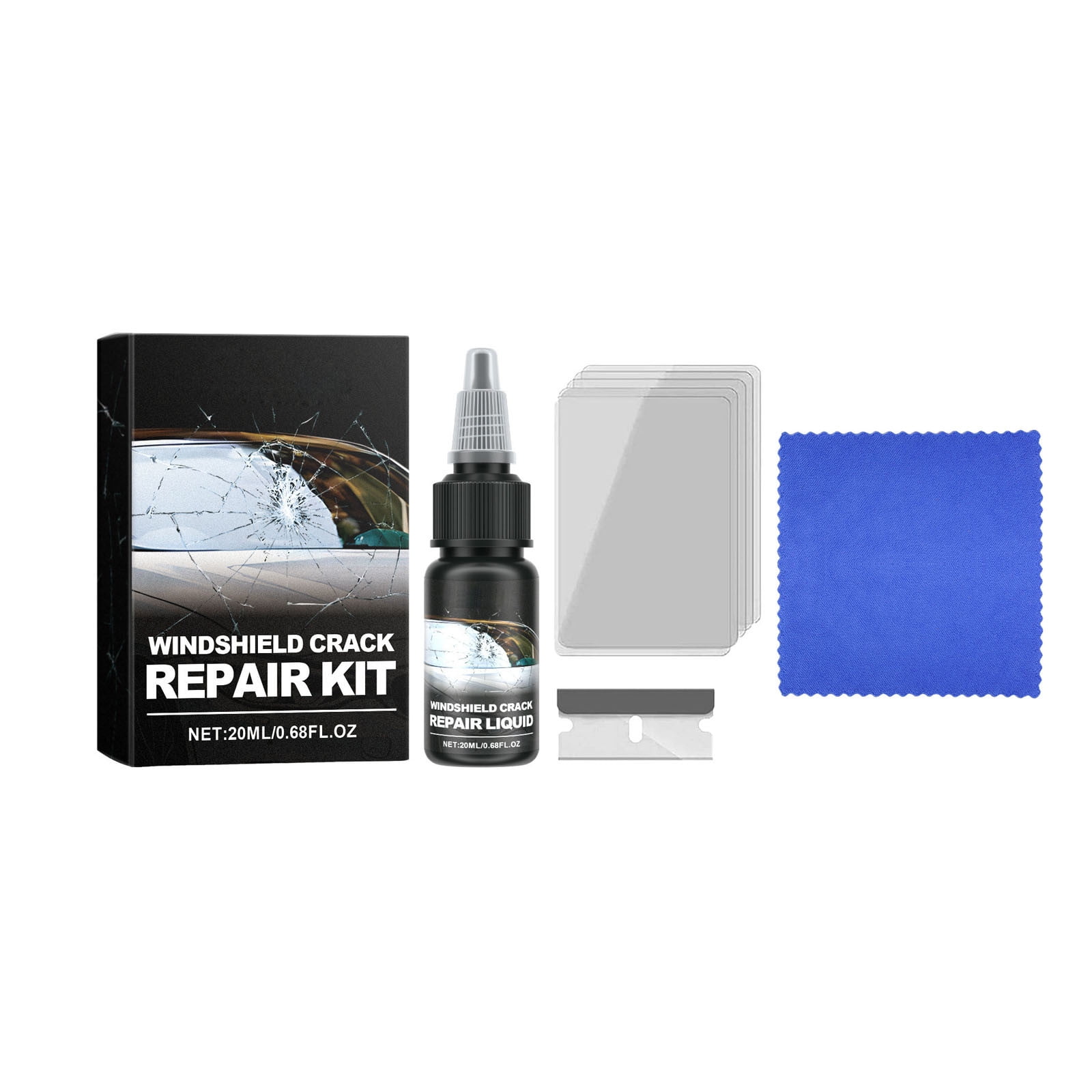 ZZkhGO Windshield Crack Repair Liquid, Glass Repair Kit with Curing ...