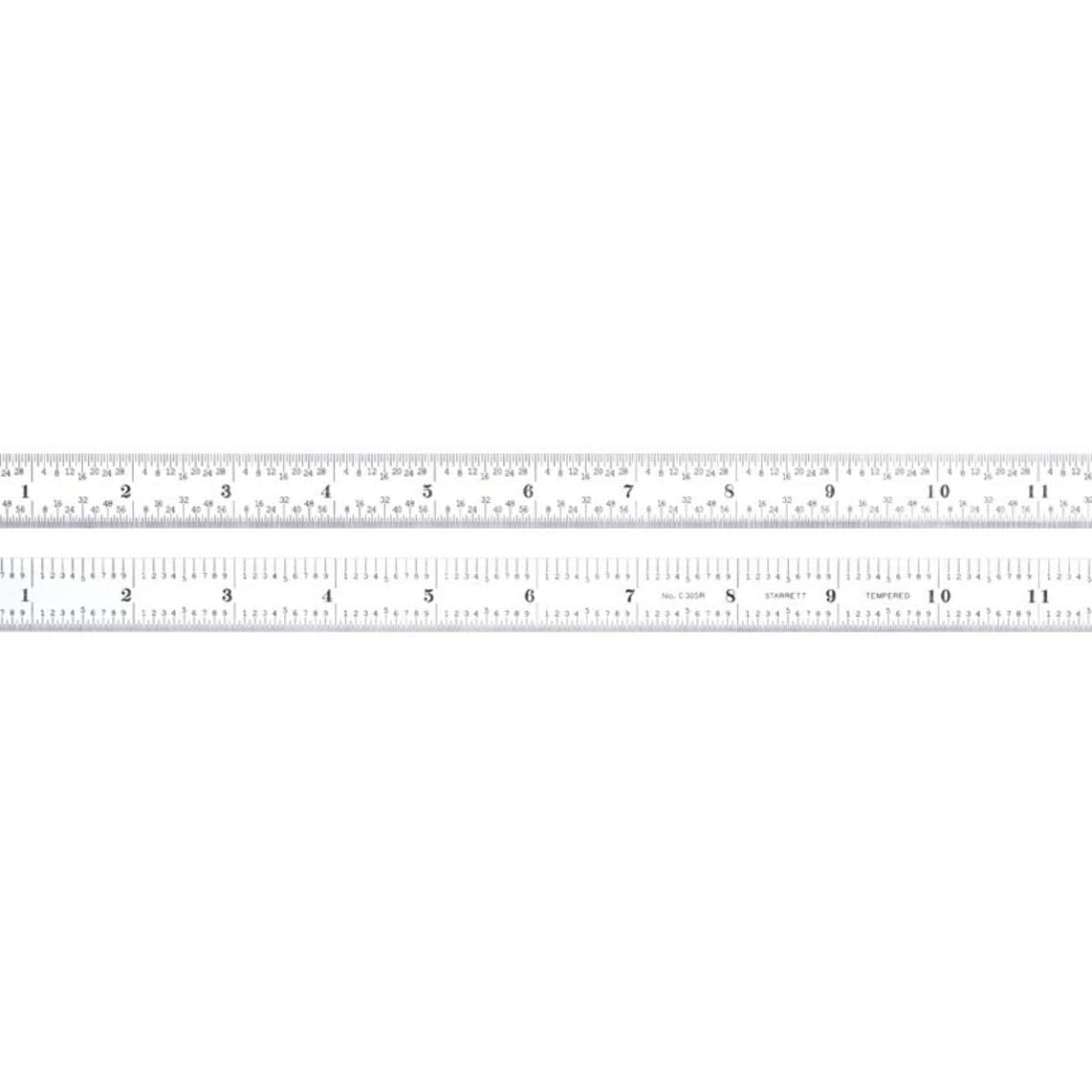 Starrett Full Flexible Steel Rule with Satin Chrome Finish, Quick ...