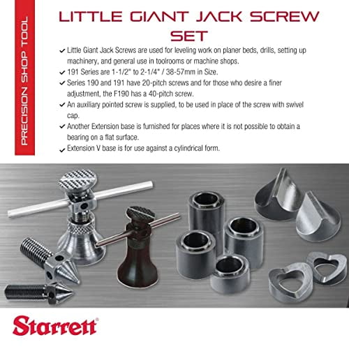 Starrett Little Giant Jack Screws Set with Fine-Adjusting Screw and All ...