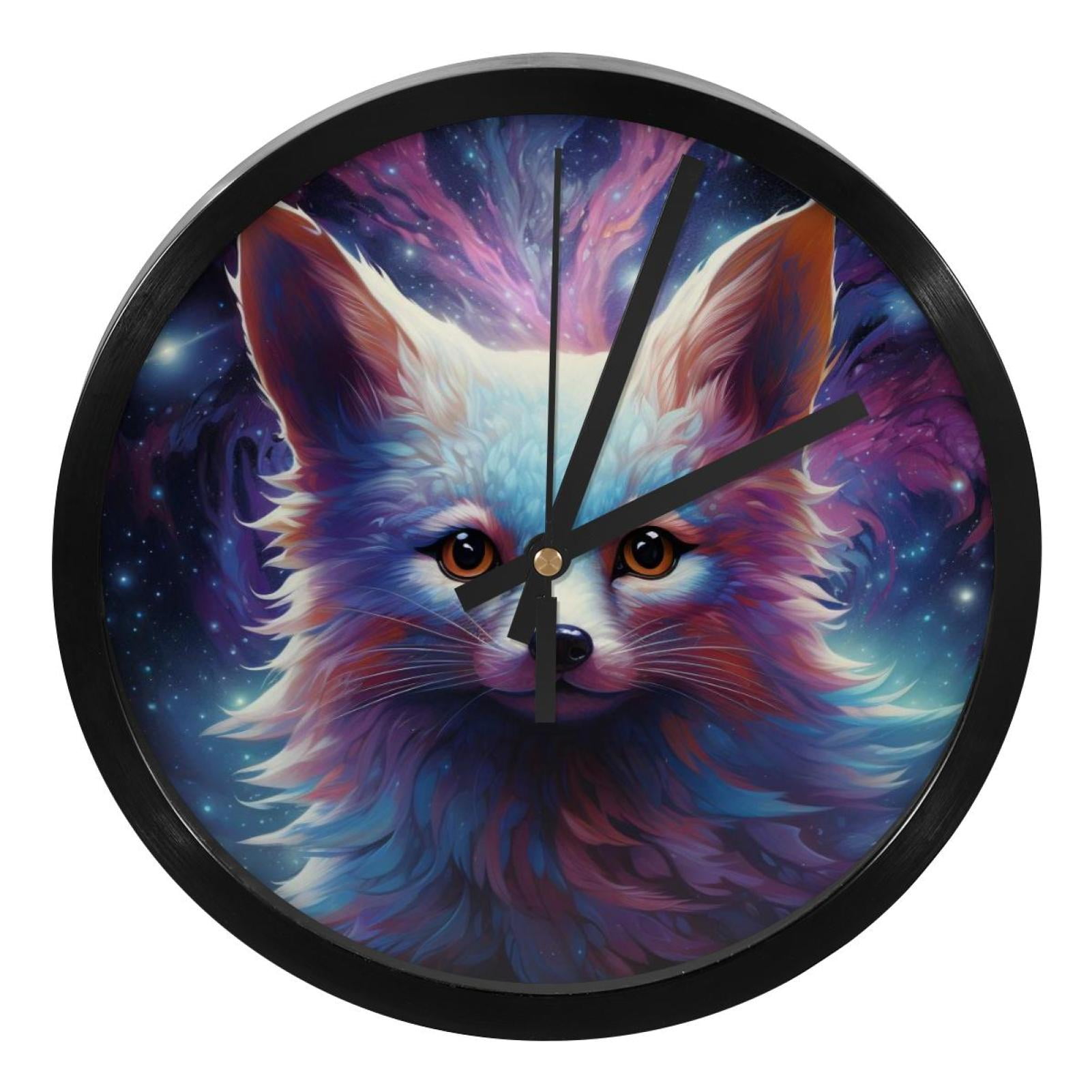 Starry Animals 9.8 Inch Silent Round Digital Wall Clock - Battery ...