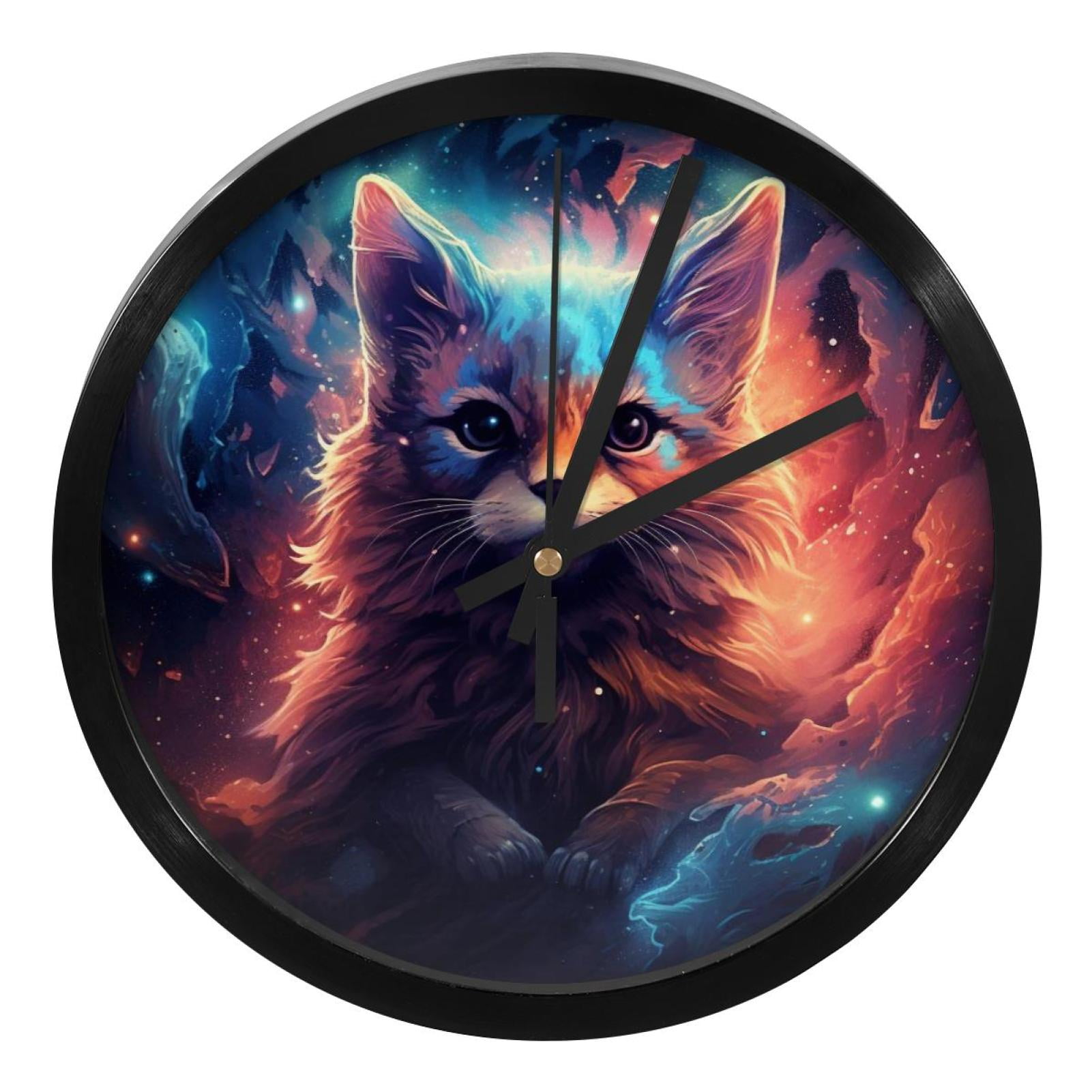 Starry Animals 9.8 Inch Silent Round Wall Clock - Battery Operated ...