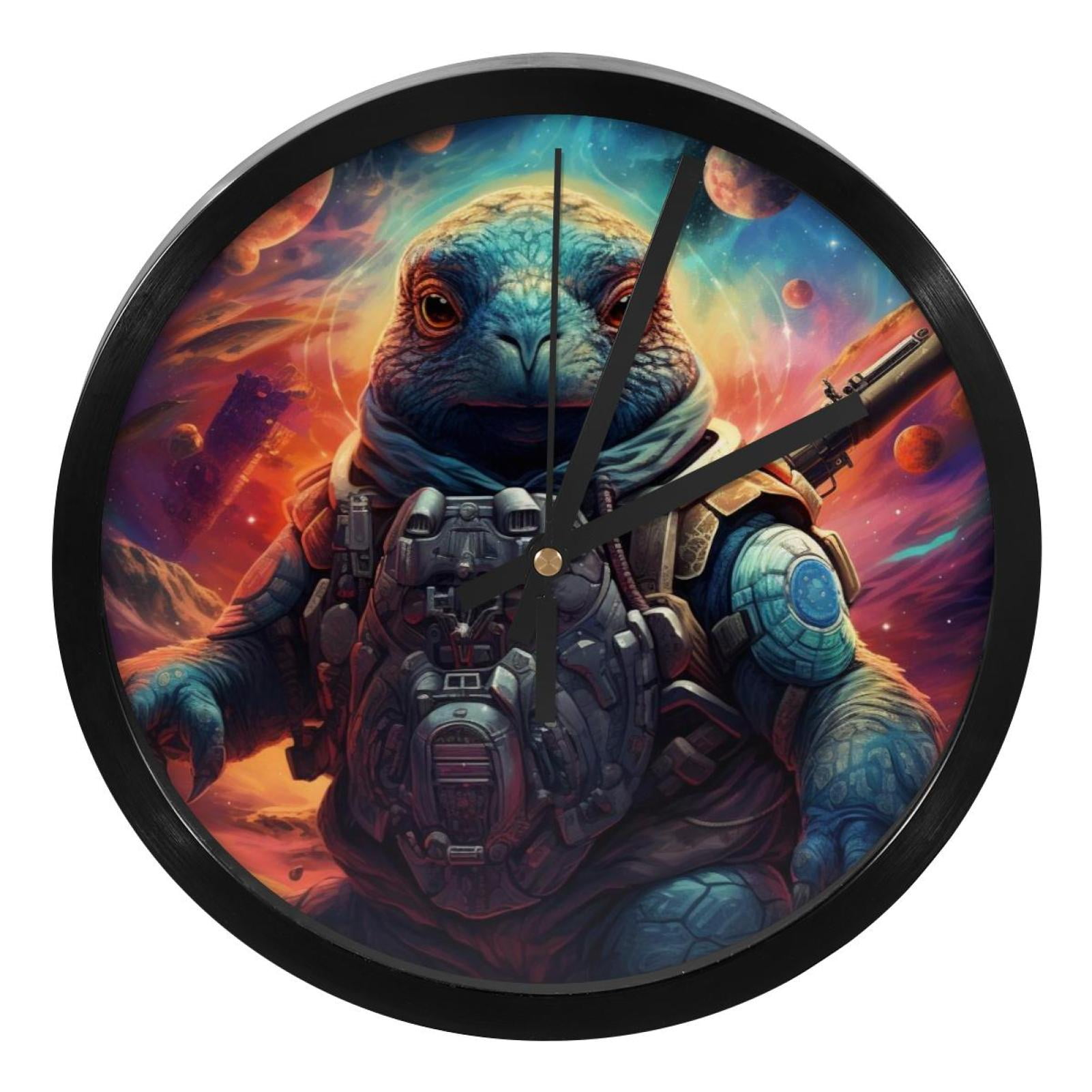 Starry Animals 9.8 Inch Silent Round Wall Clock - Battery Operated ...