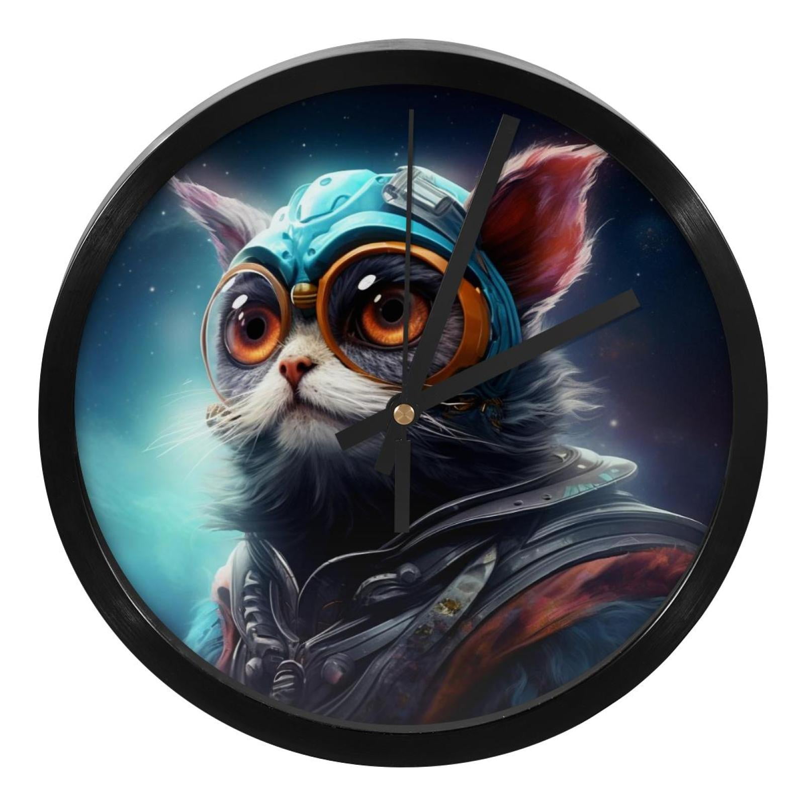 Starry Animals 9.8 Inches Silent Wall Clock, Round Digital Battery ...